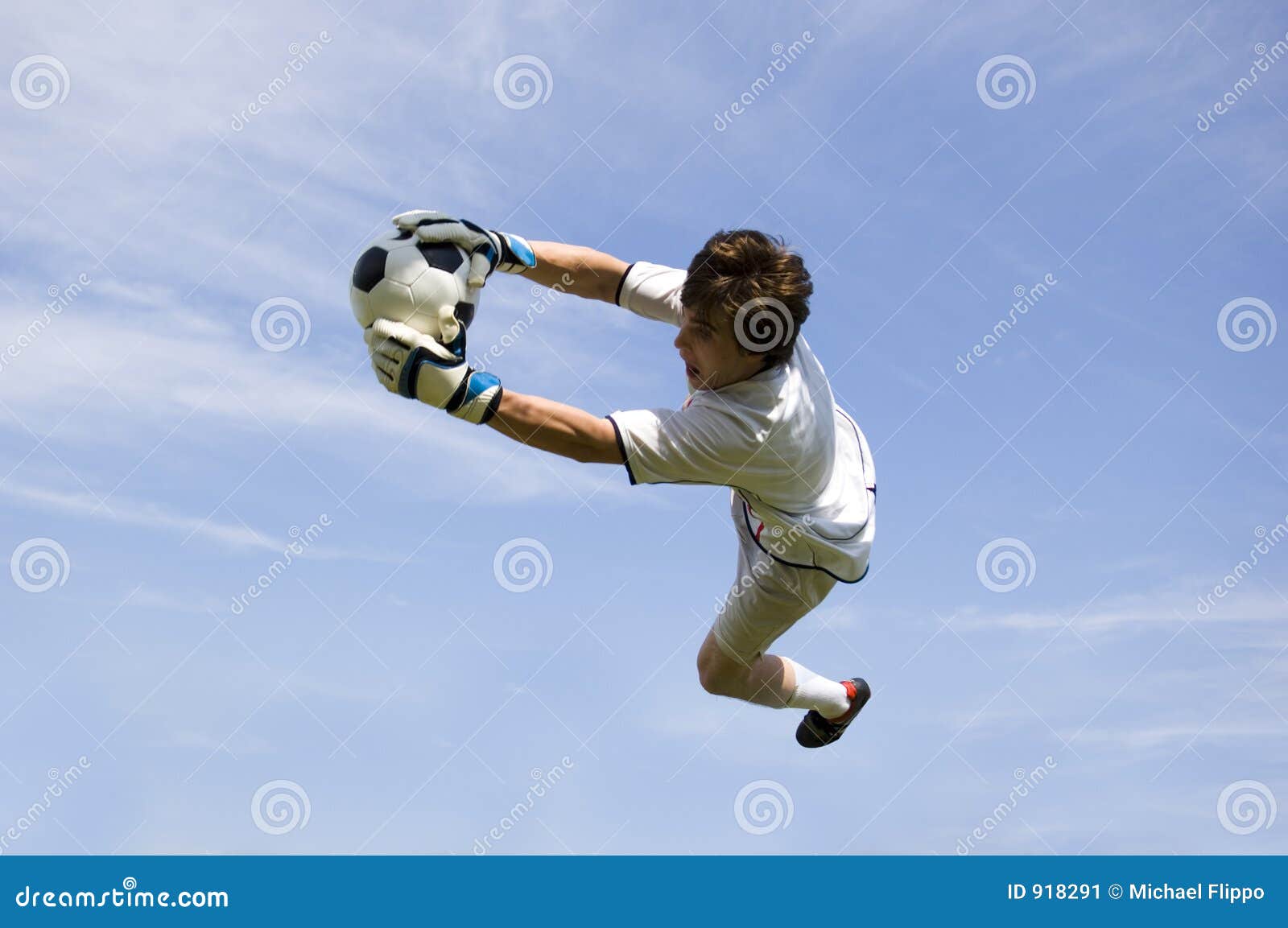 Soccer Football Goal Keeper Making Save Stock Image - Image of kick ...
