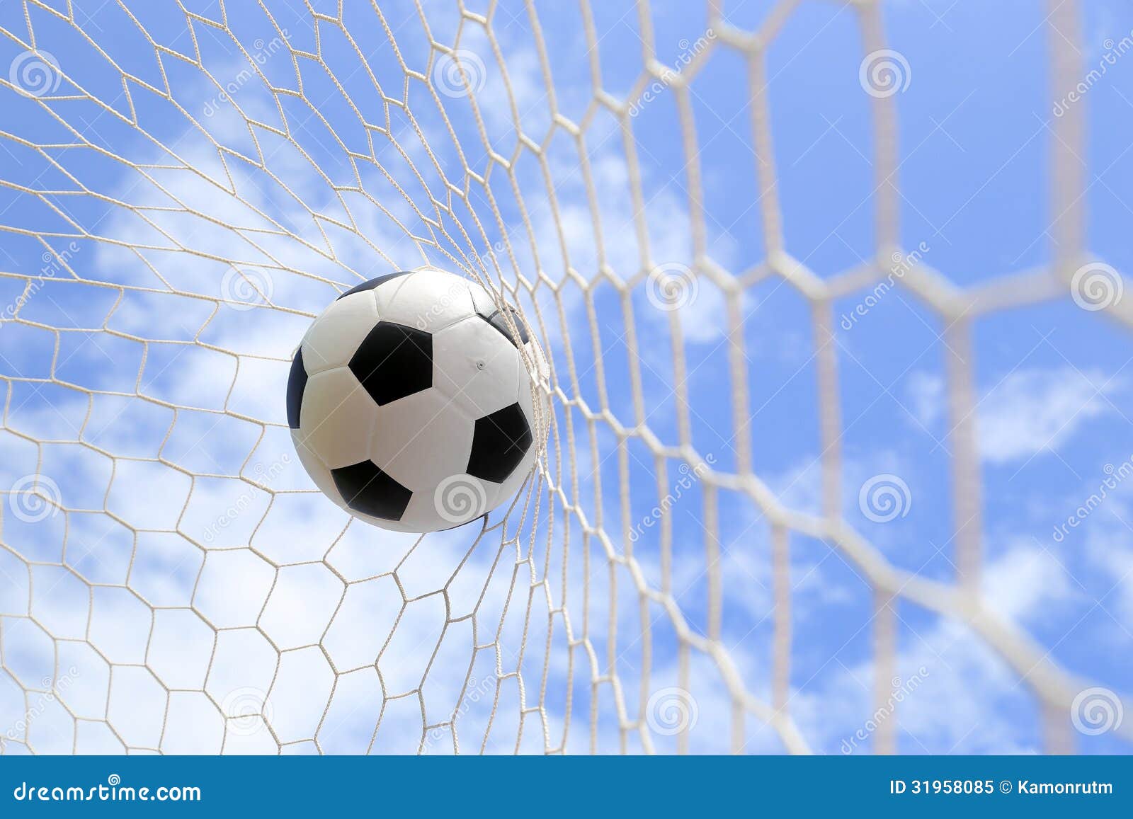 Soccer Football in Goal Net Stock Image - Image of league, play: 31958085