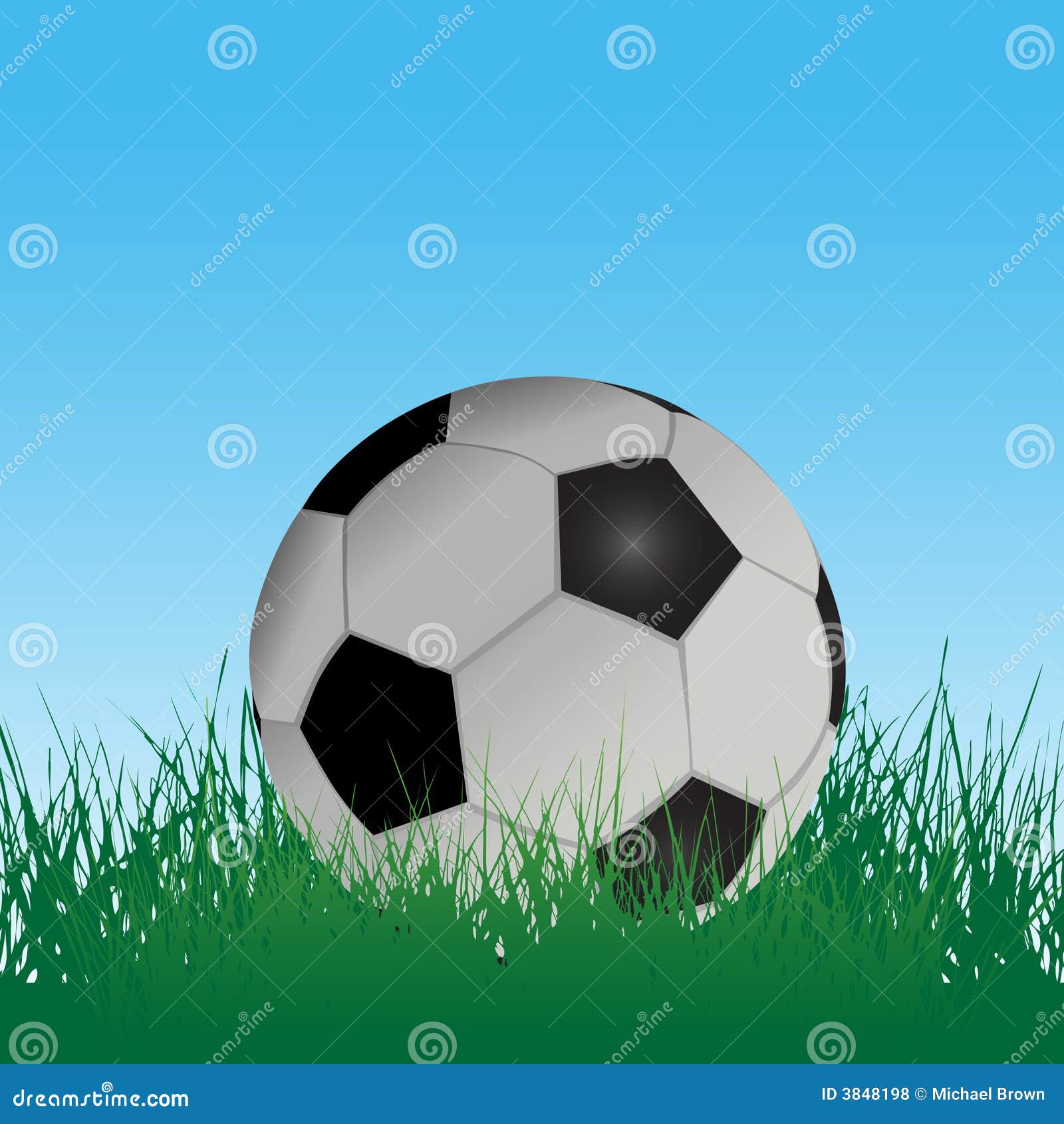 Soccer Football in Grass Field Stock Vector - Illustration of soccer ...