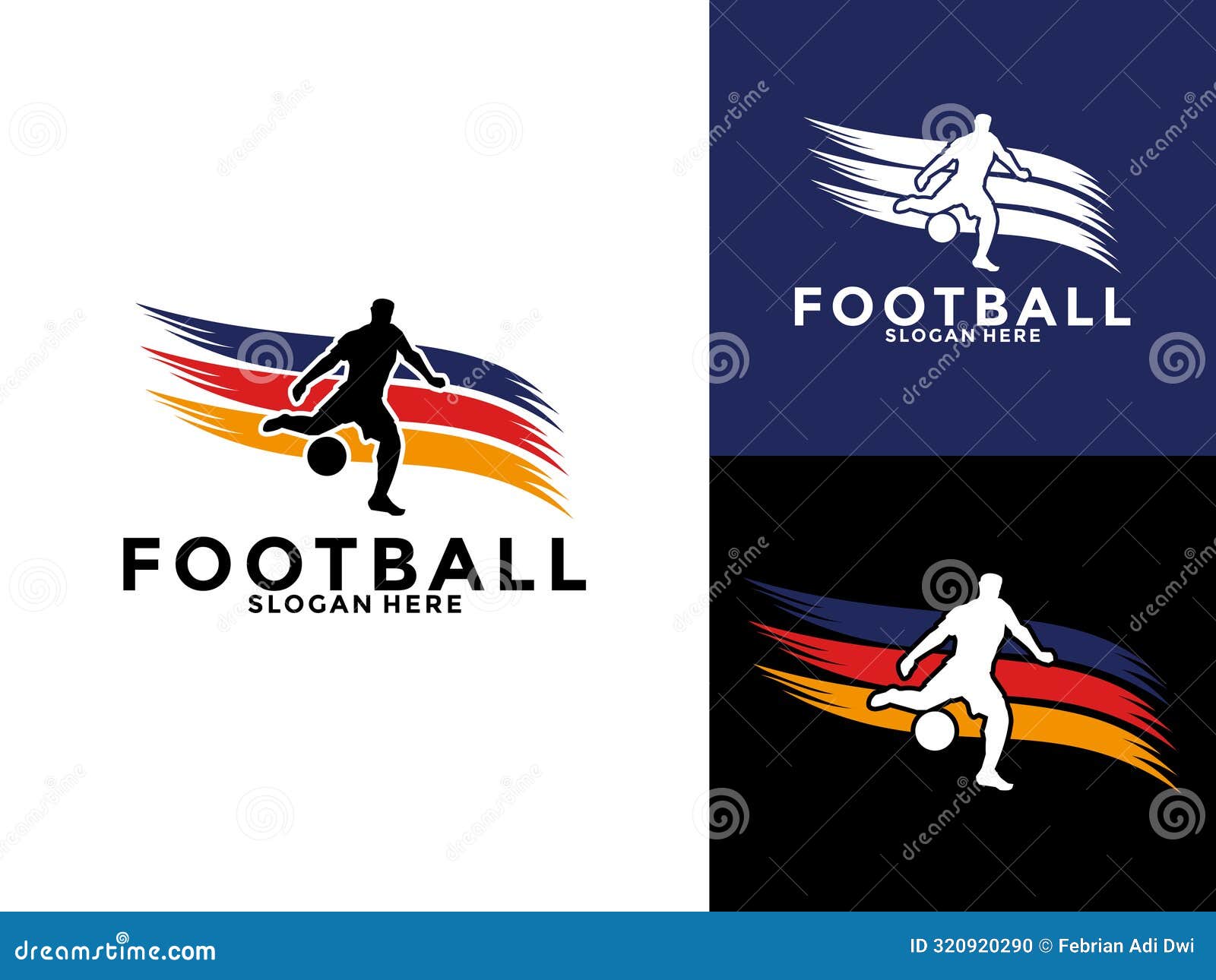 Soccer Football Logo Vector, Soccer Football with Player and Ball Logo ...