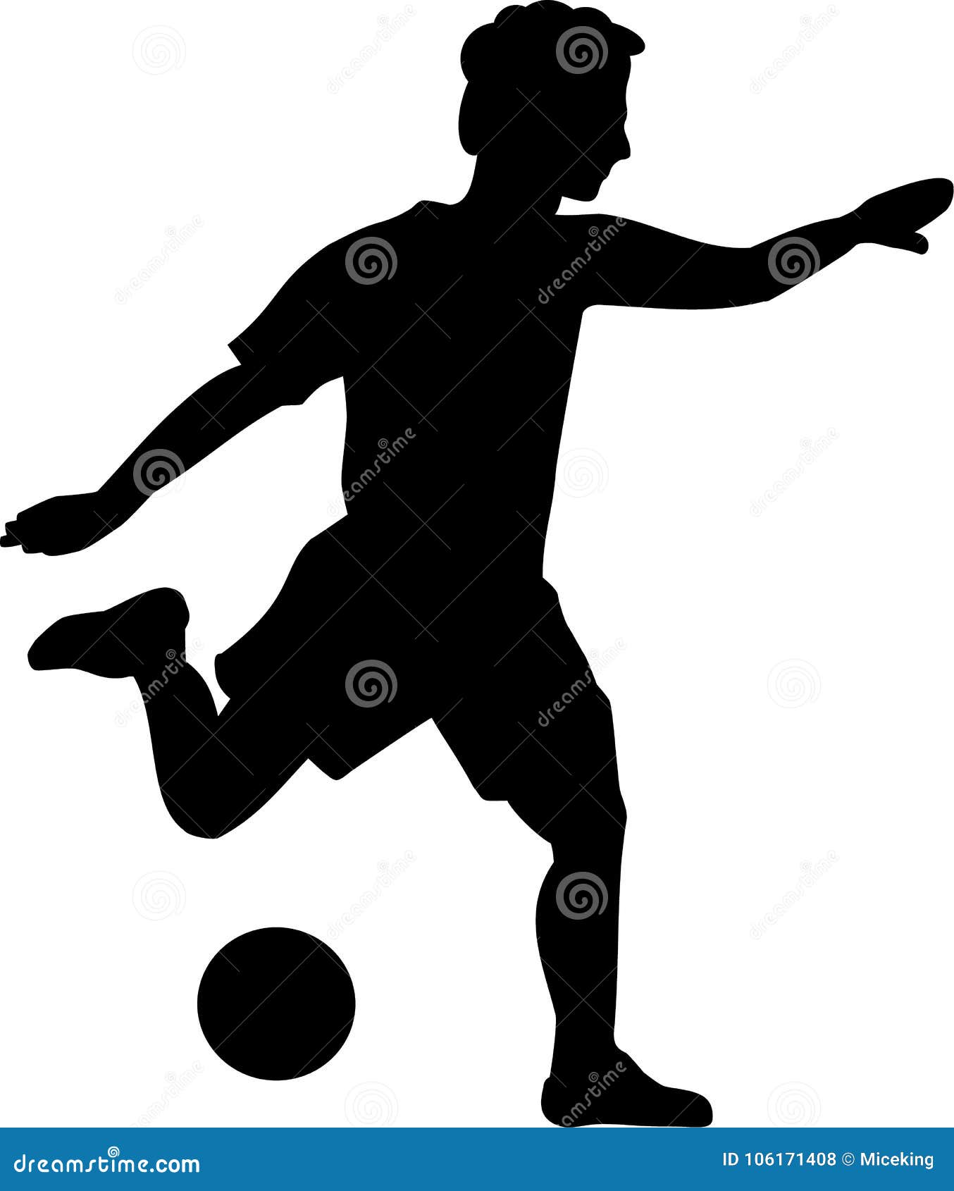 Soccer Football Player Kick Stock Vector - Illustration of player ...