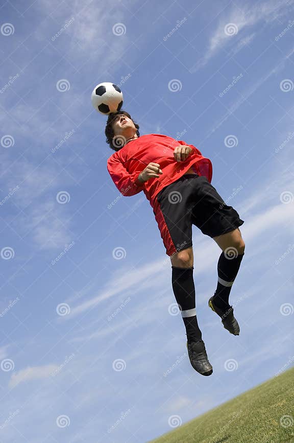 Soccer Football Player Making Header Stock Image - Image of winning ...