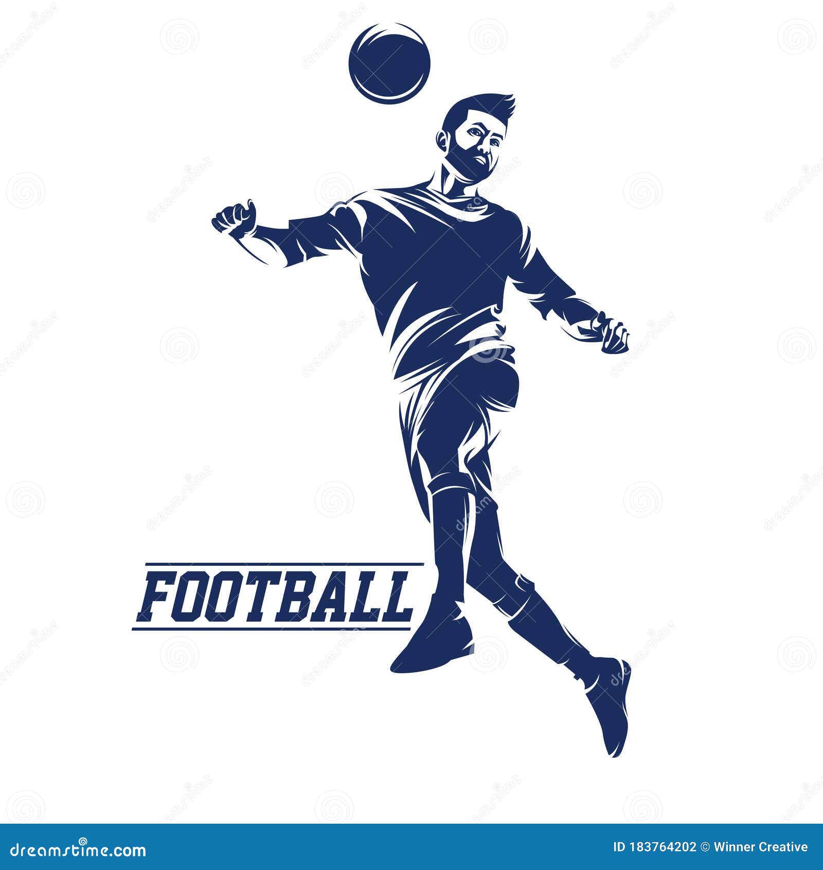 Soccer and Football Player Man LOGO VECTOR Stock Vector - Illustration ...