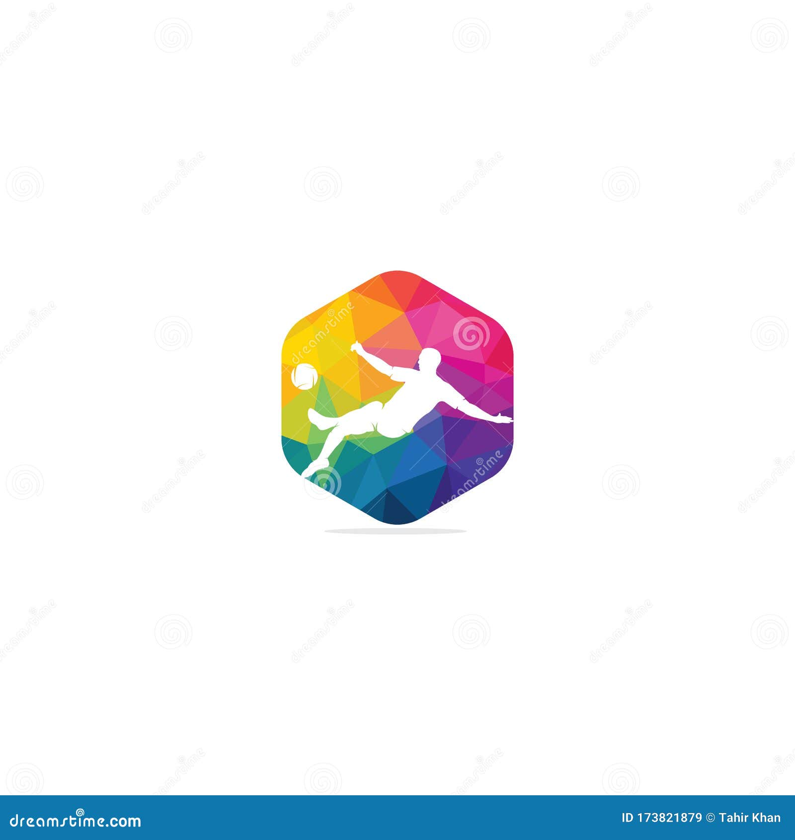 Football Player Man Logo Vector Design. Stock Vector - Illustration of ...