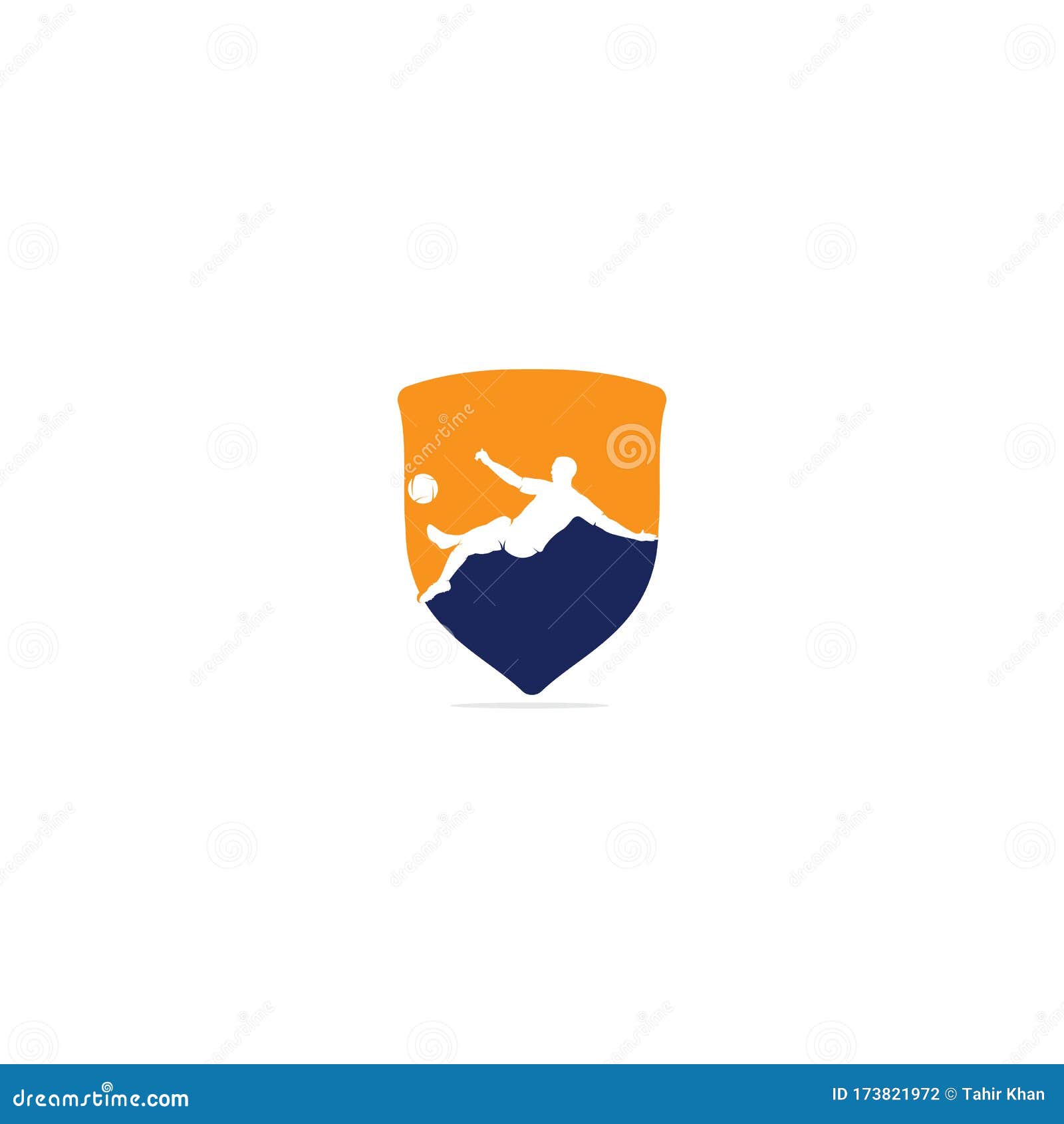 Football Player Man Logo Vector Design. Stock Vector - Illustration of ...