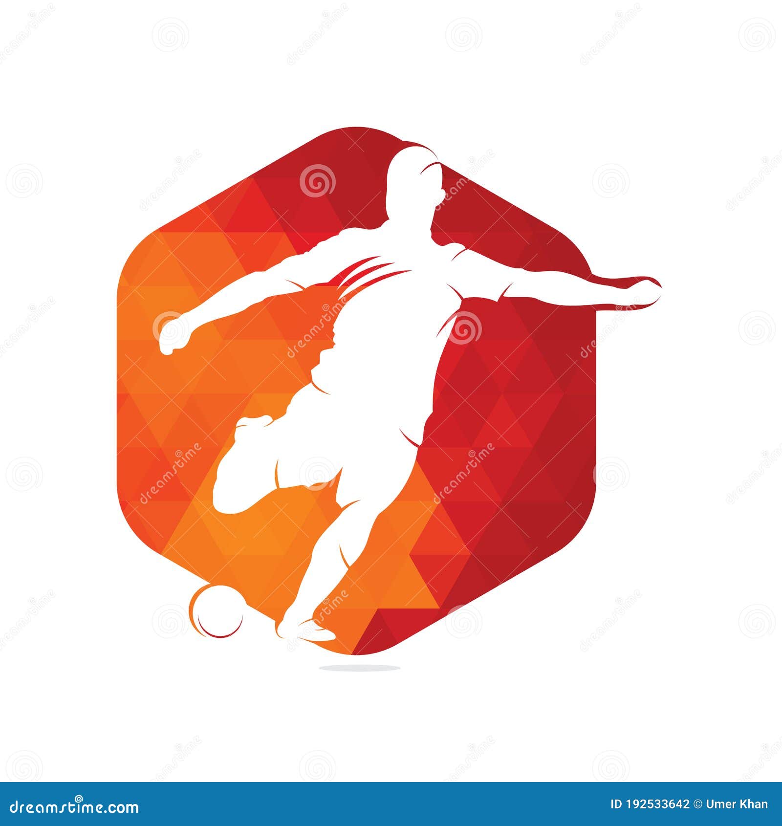 Soccer and Football Player Man Logo Vector. Stock Vector - Illustration ...