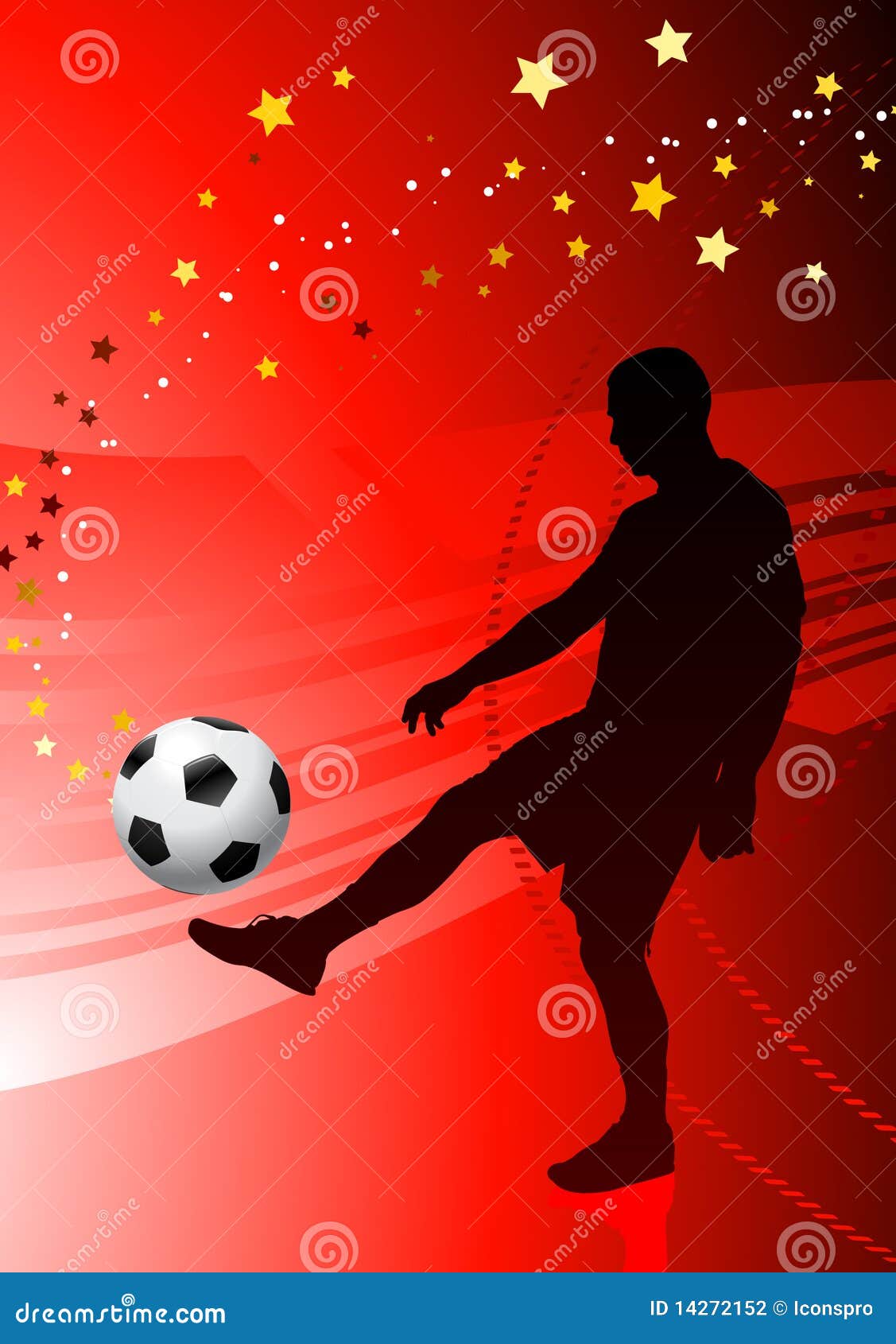 Soccer/Football Player on Red Background Stock Illustration ...