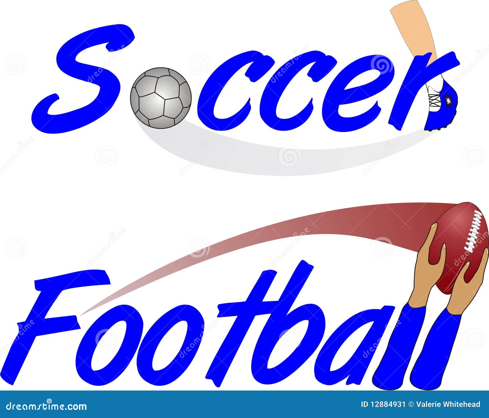 Soccer and Football Text stock vector. Illustration of fitness - 12884931