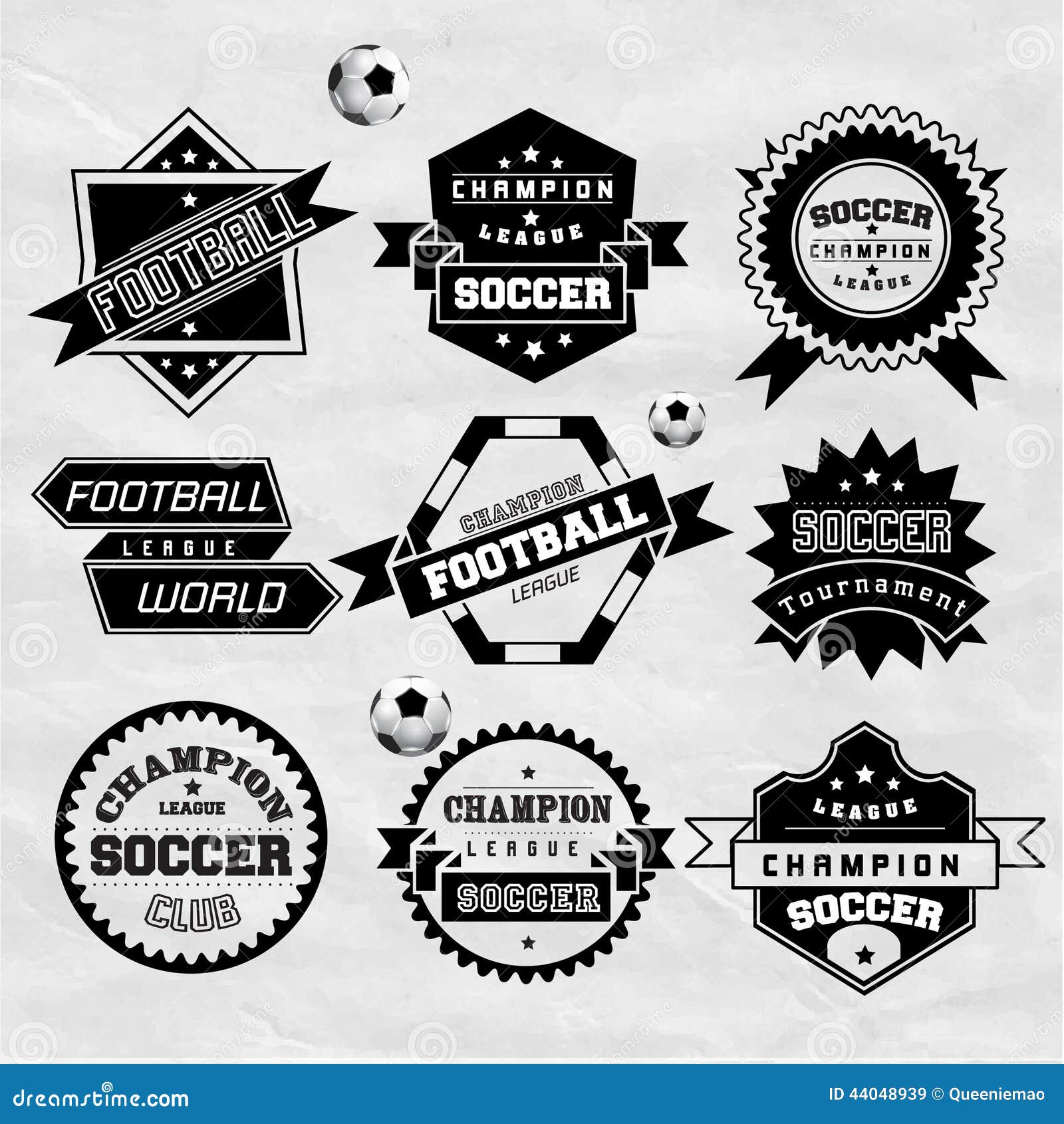 Soccer Football Typography Badge Design Element Stock Vector ...