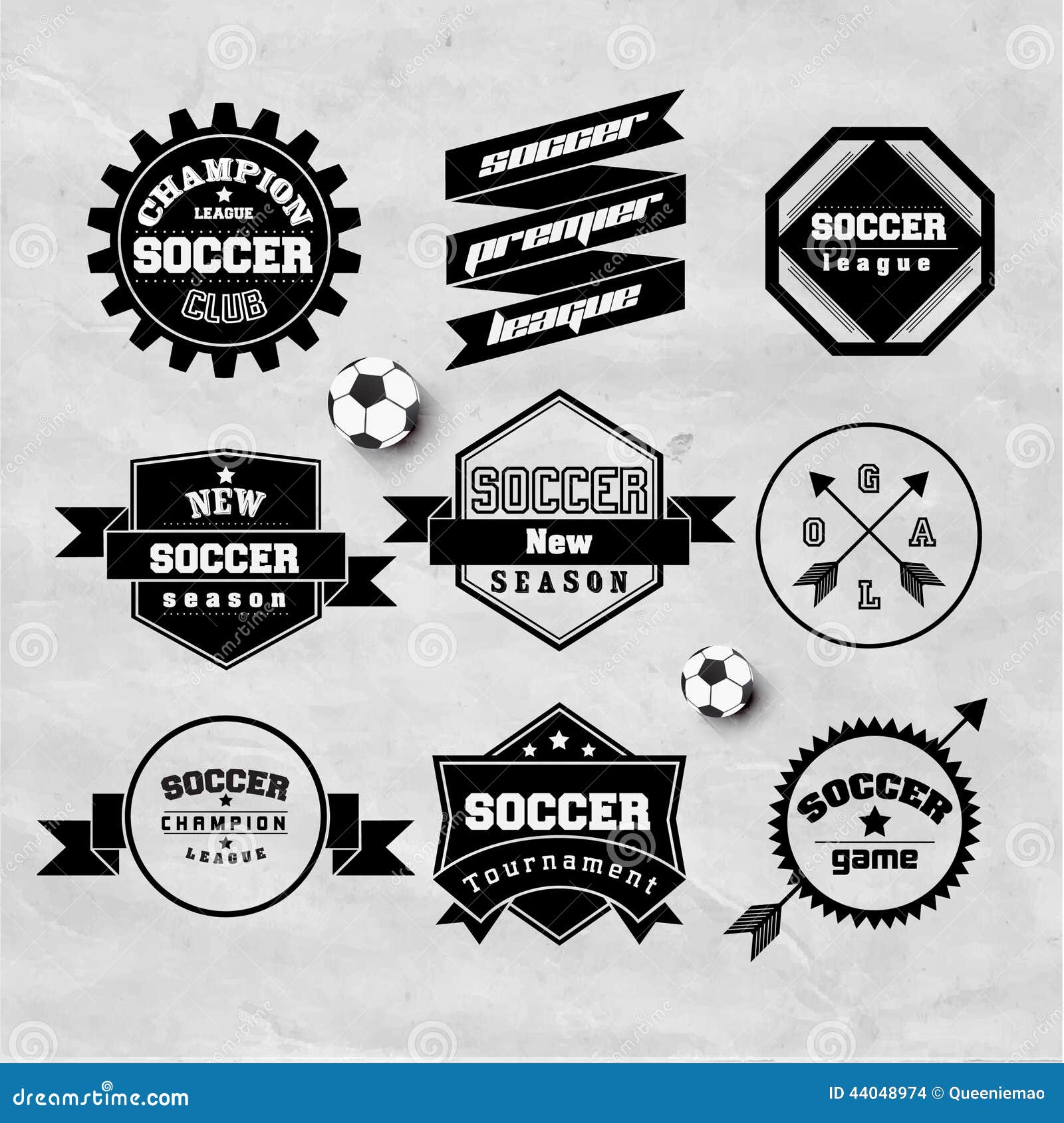 Soccer Football Typography Badge Design Element Stock Vector ...