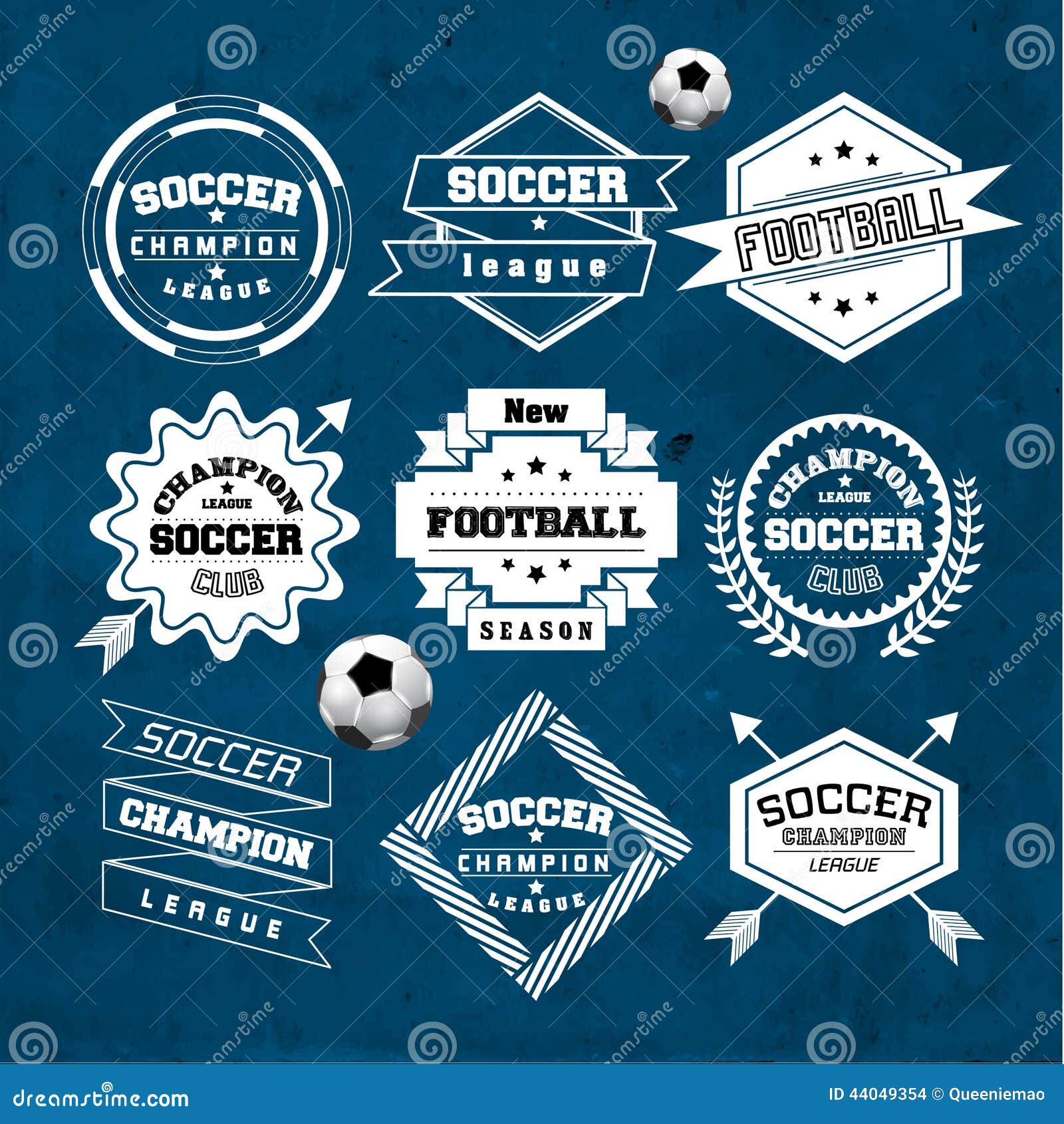 Soccer Football Typography Badge Design Element Stock Vector ...