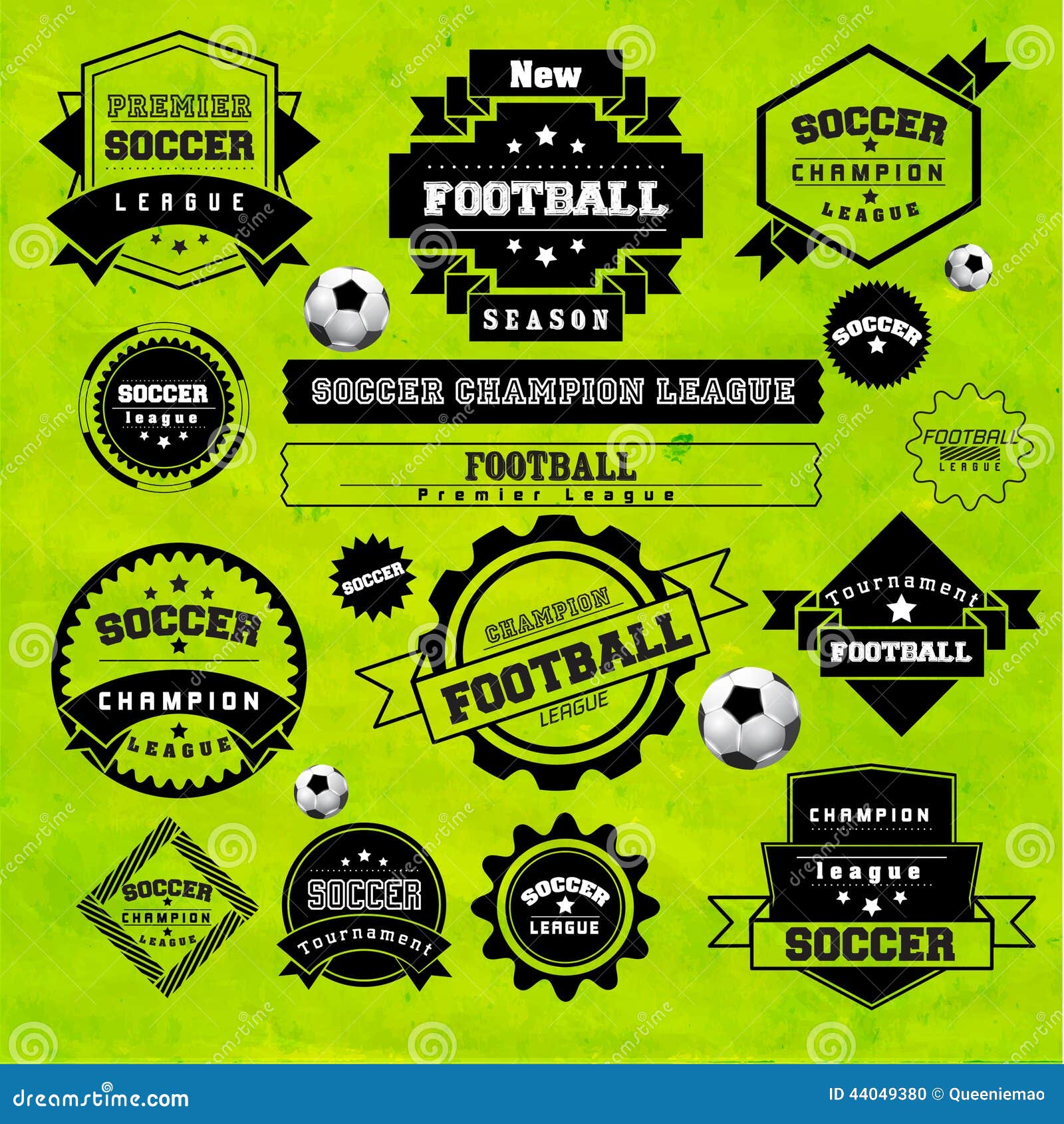 Soccer Football Typography Badge Design Element Stock Vector ...