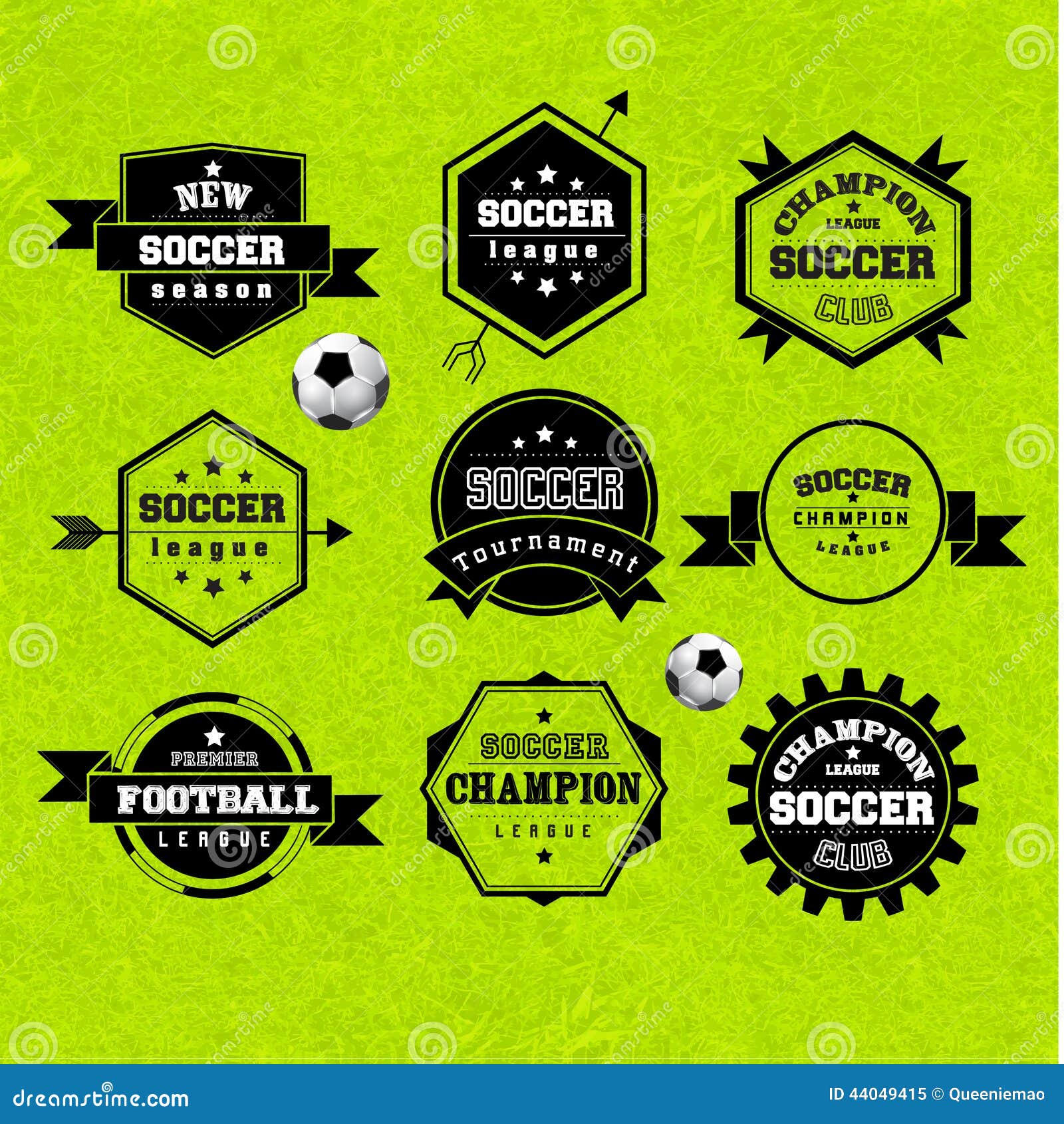 Soccer Football Typography Badge Design Element Stock Vector ...