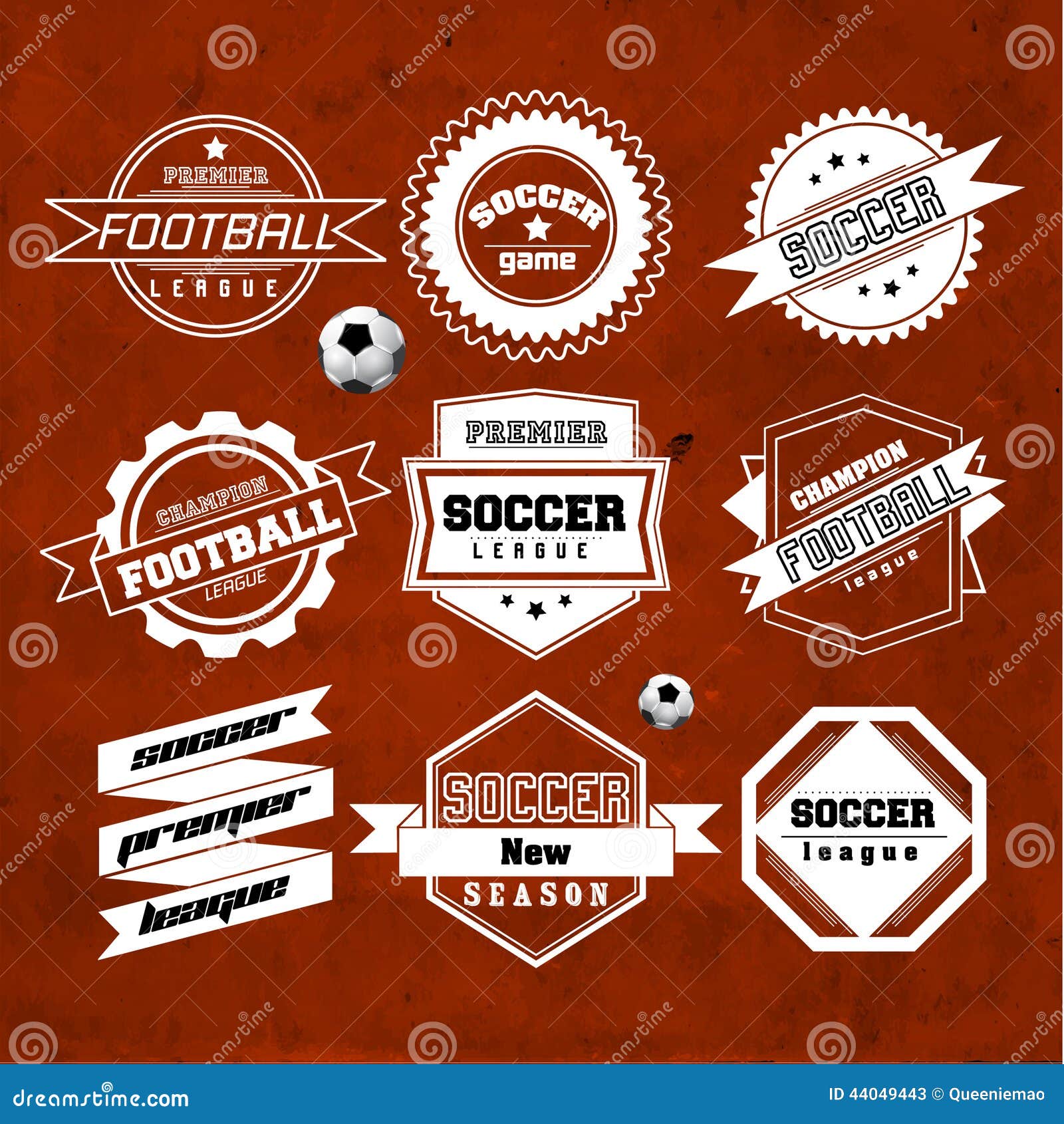 Soccer Football Typography Badge Design Element Stock Illustration ...