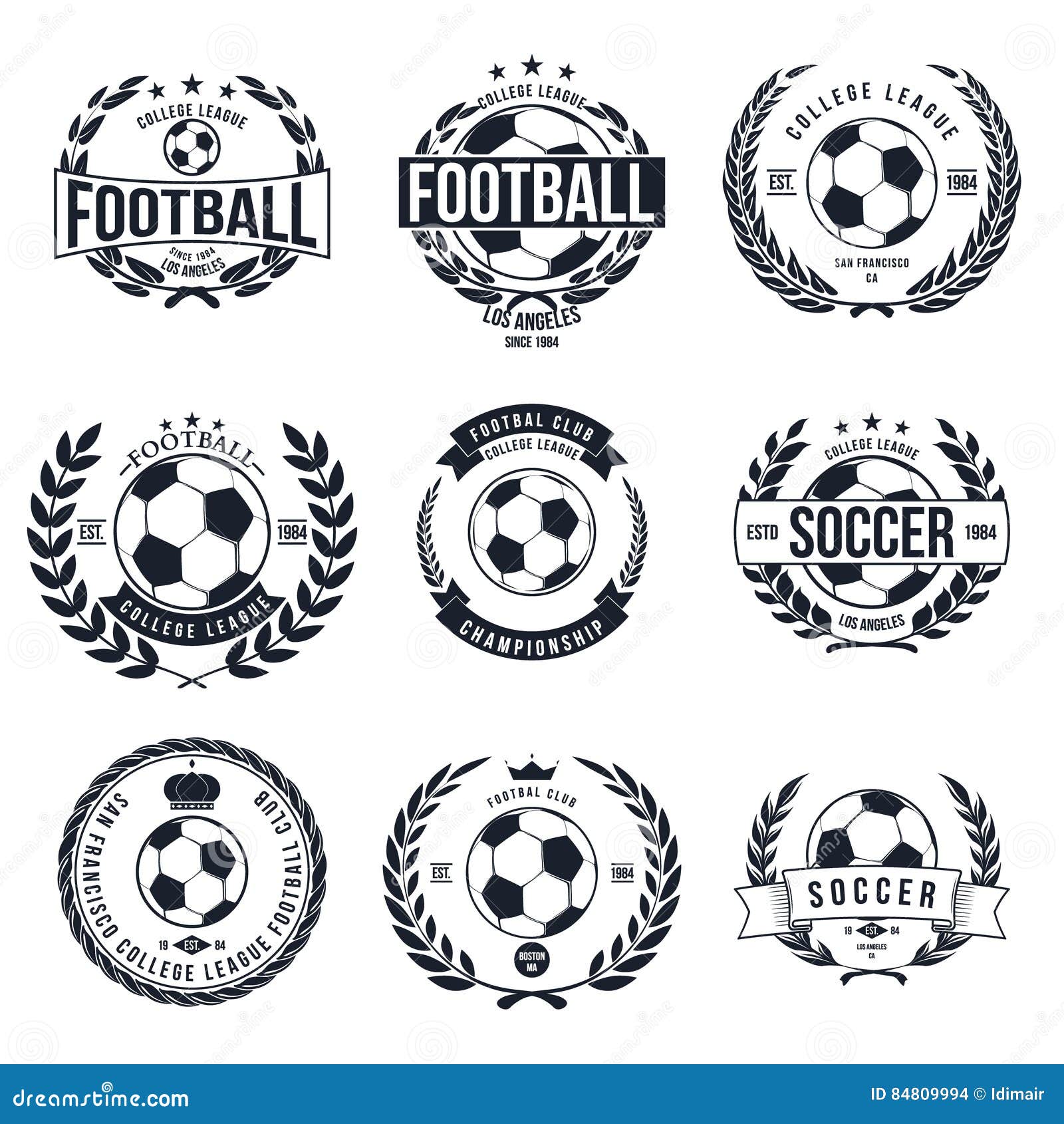 Soccer Football Typography Badge Design Element Stock Vector ...
