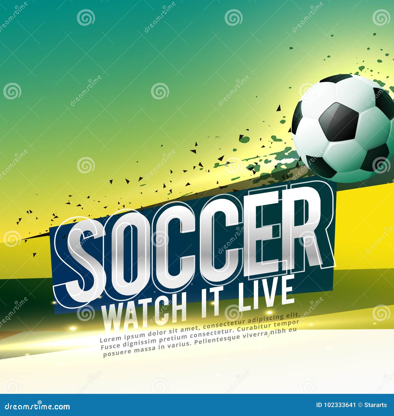 Soccer Game Poster Design with Text Space Stock Vector - Illustration ...