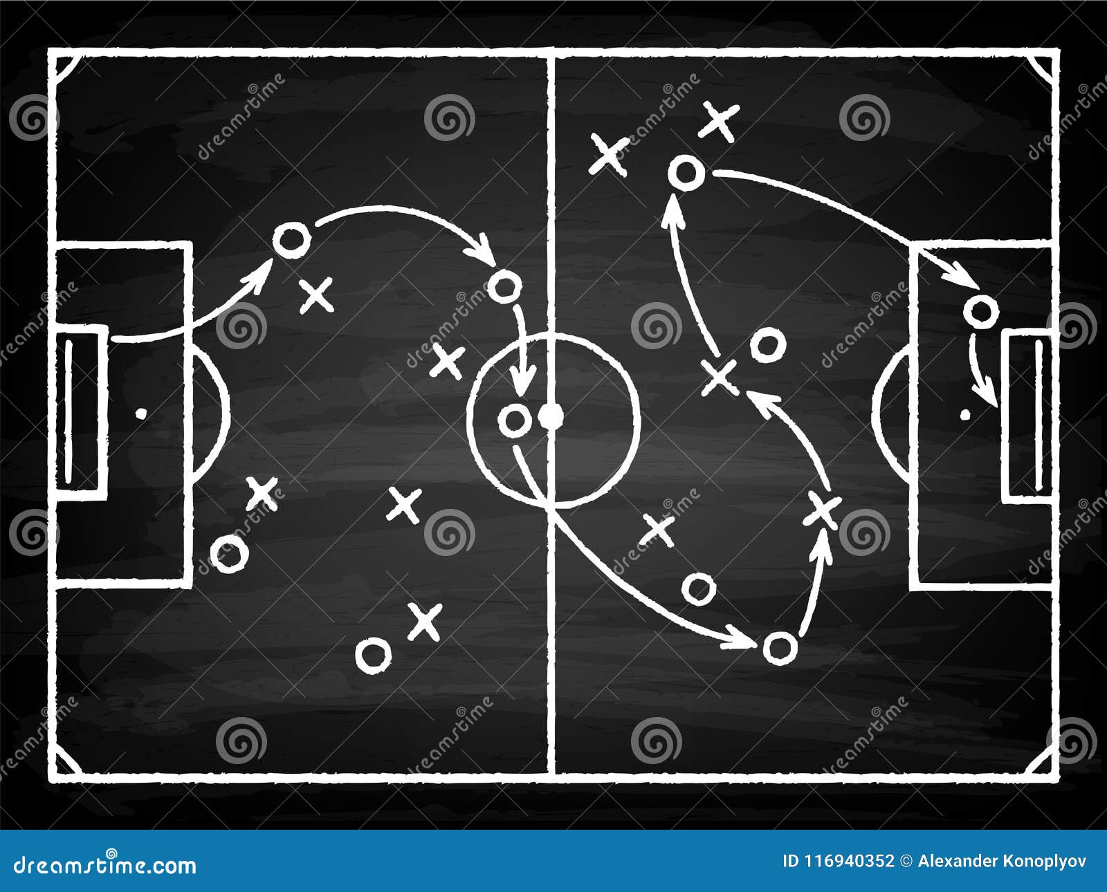 Soccer Game Tactical Scheme With Football Players And Strategy Arrows ... Soccer Game Tactical Scheme With Football Players And Strategy Arrows ...