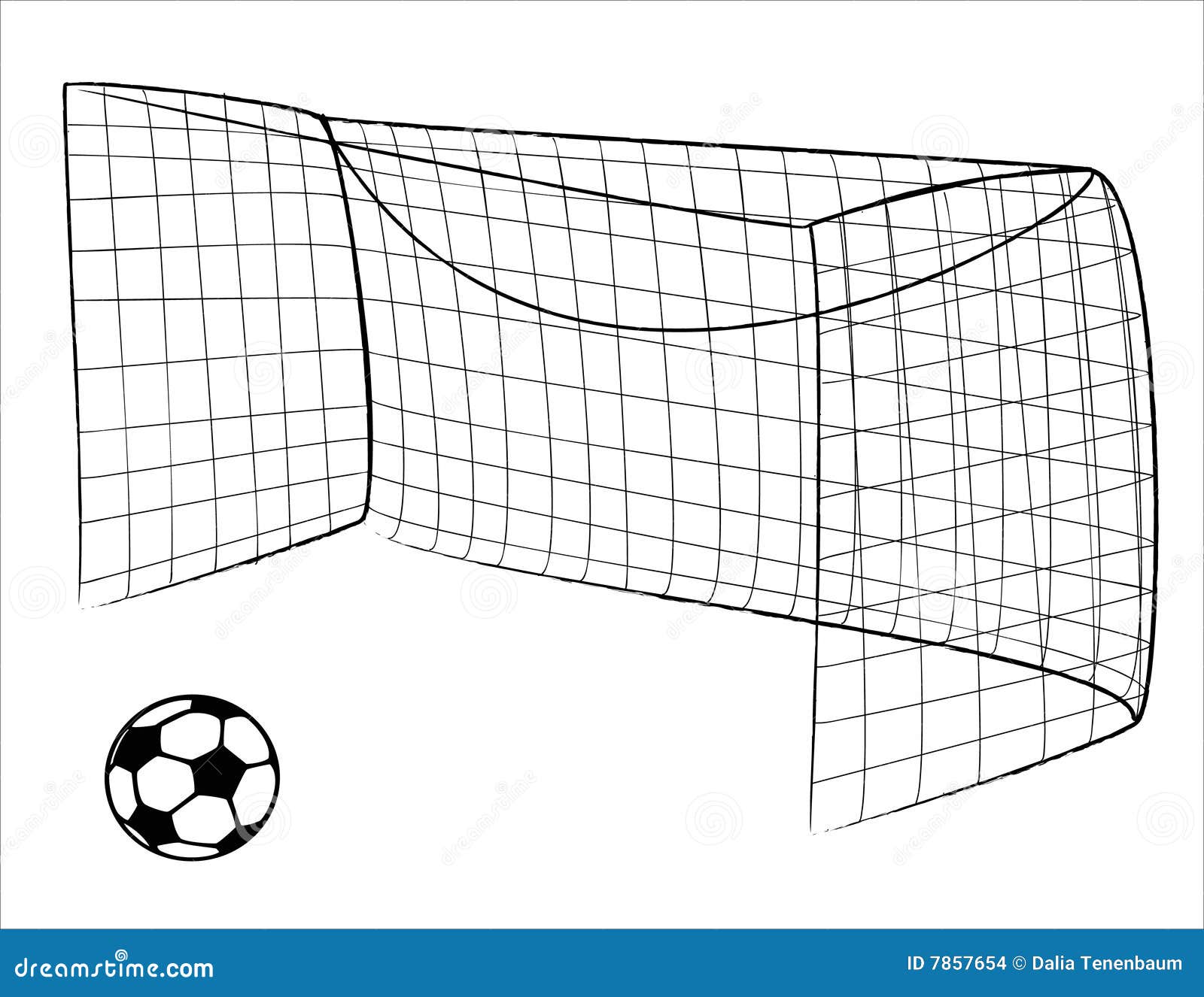 Soccer gate and ball stock vector. Illustration of sketch - 7857654
