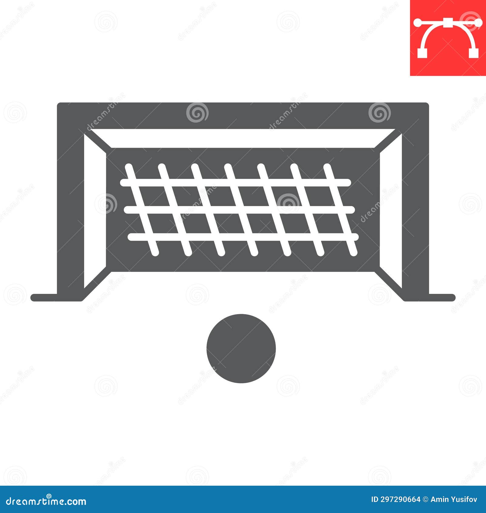 Soccer gate glyph icon stock illustration. Illustration of flat - 297290664