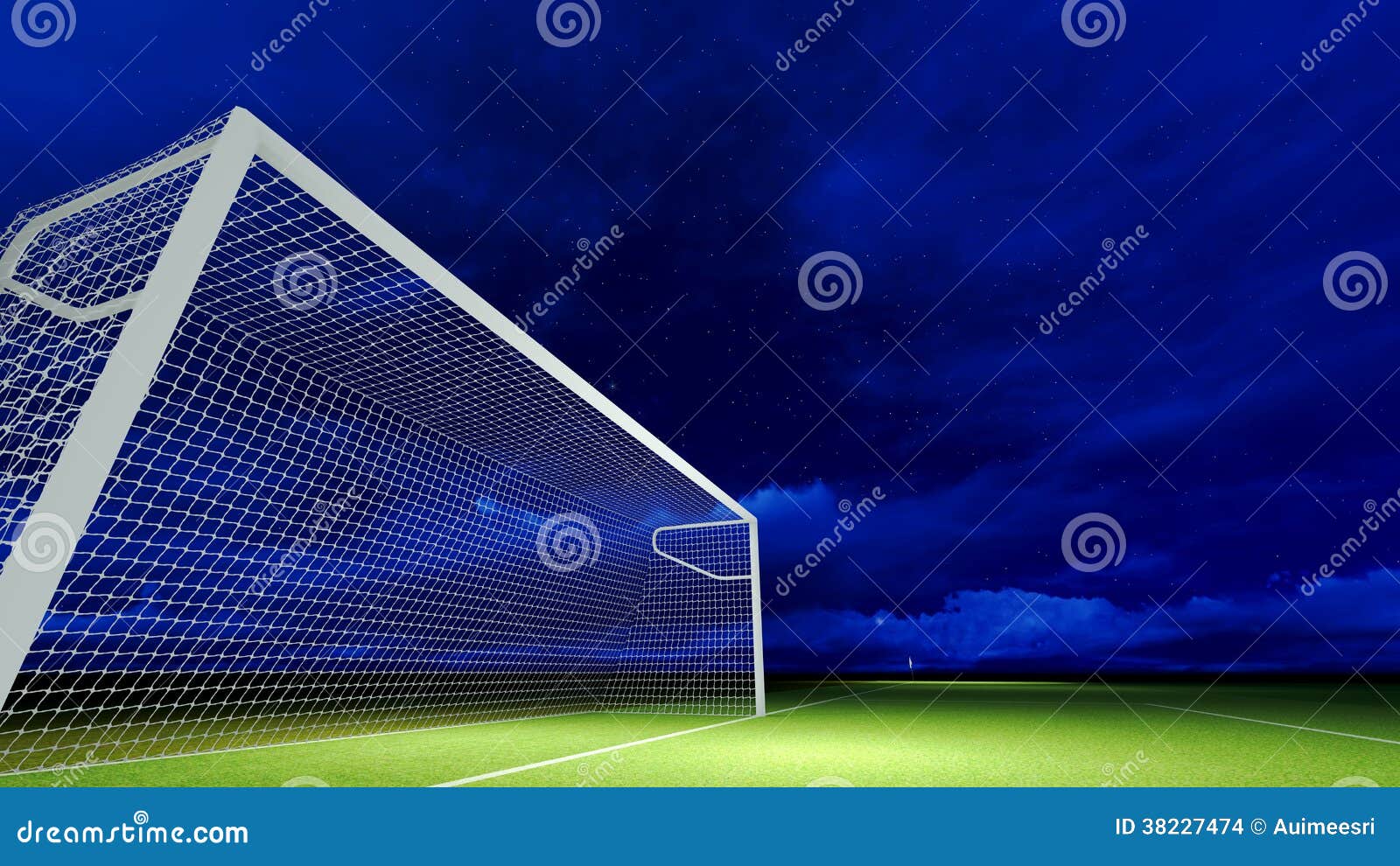 Soccer Field Background With Goal
