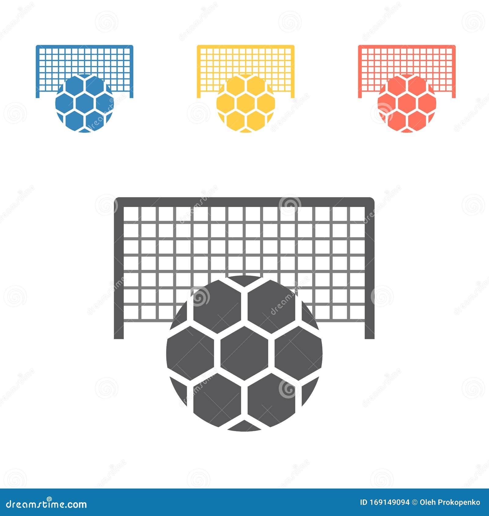 Soccer Goal with Ball. Vector Signs for Web Graphics Stock Vector ...