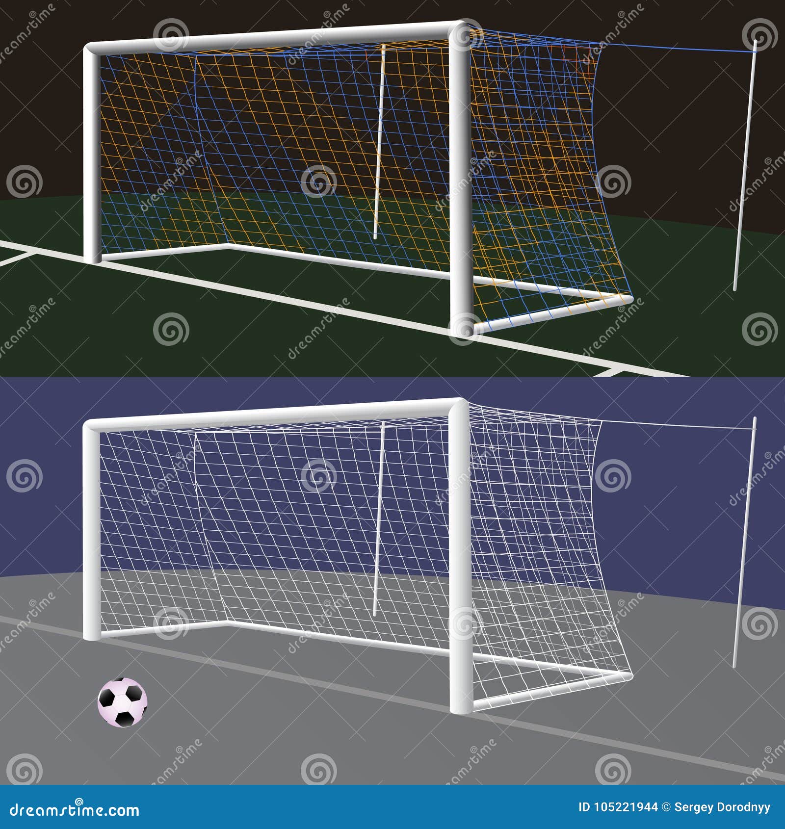 Soccer goal with net. stock vector. Illustration of abstract - 105221944