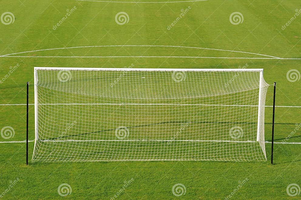 Soccer goal on field stock image. Image of nature, lines - 21000099