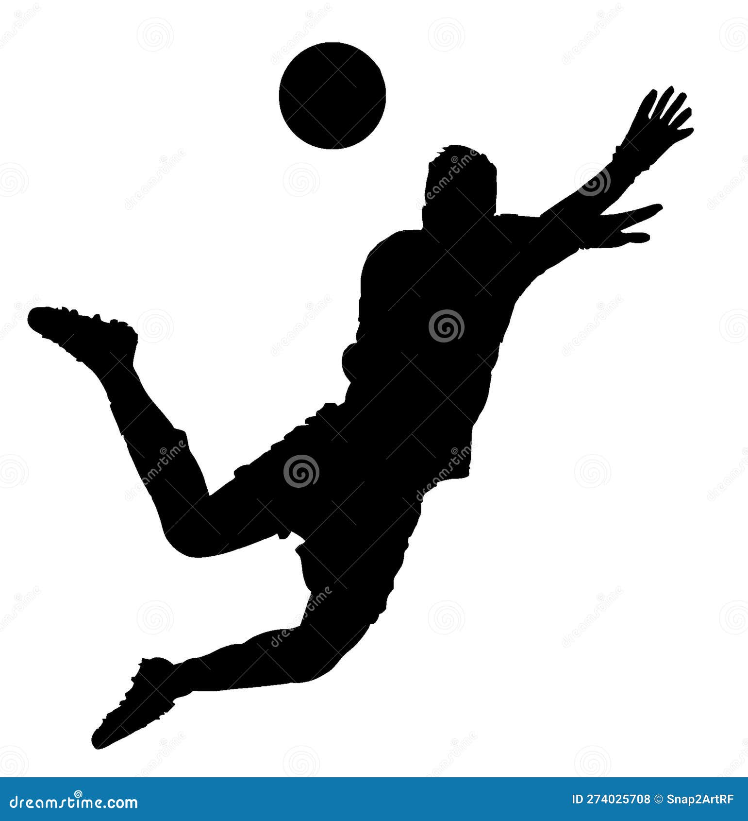 Soccer Goal Keeper Making Acrobatic Dive To Prevent Goal Stock Vector ...