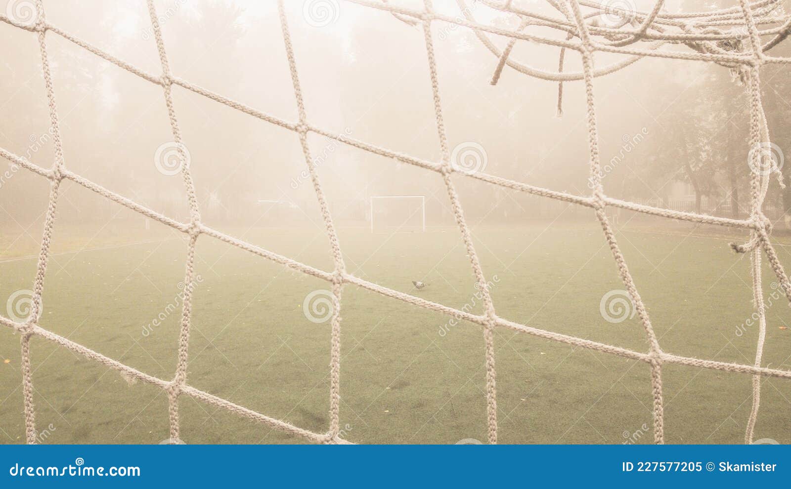 Soccer Goal Net with Field on Background Stock Image - Image of fence ...