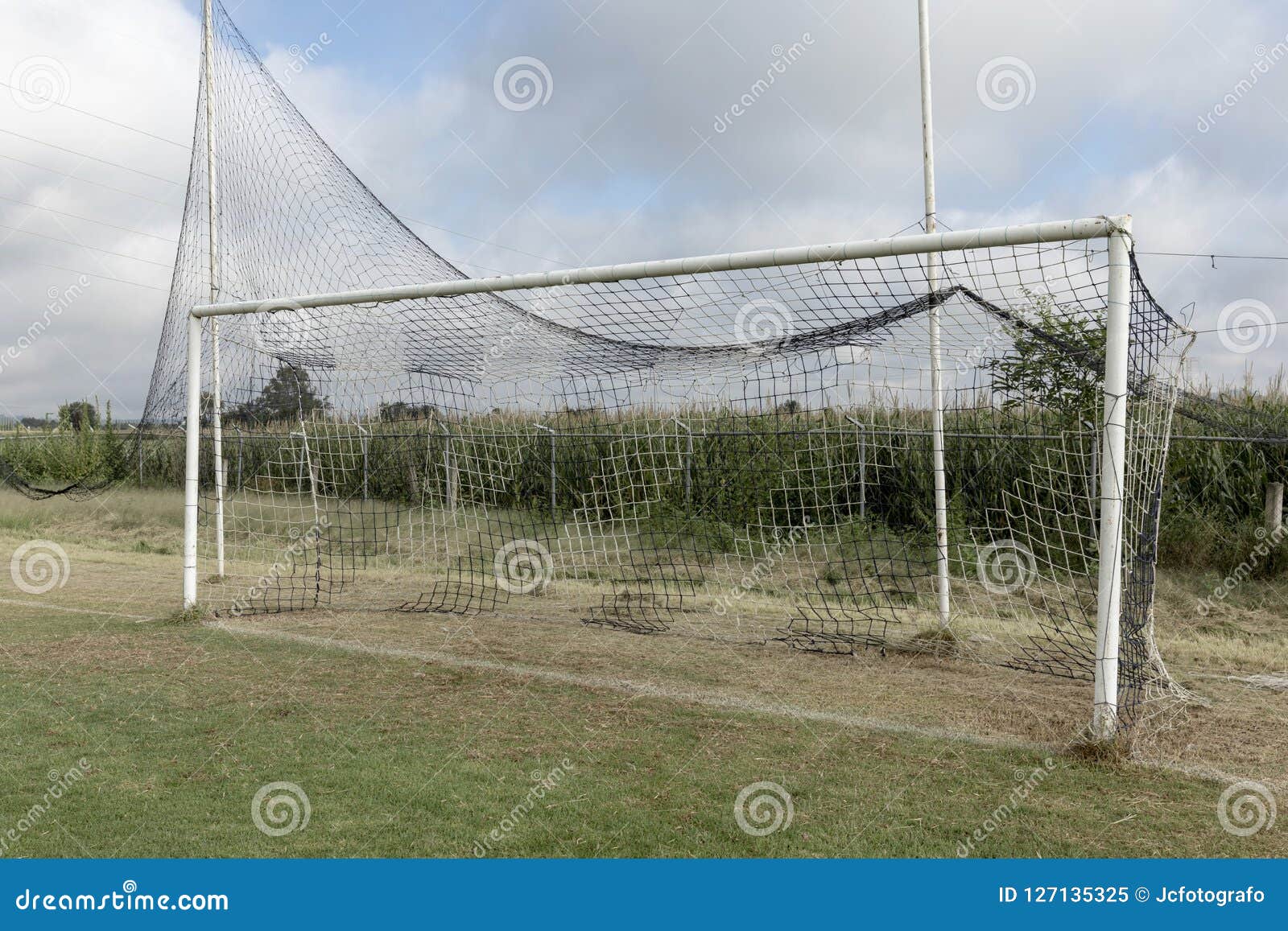 Soccer goal with net stock image. Image of grunge, recreation - 127135325