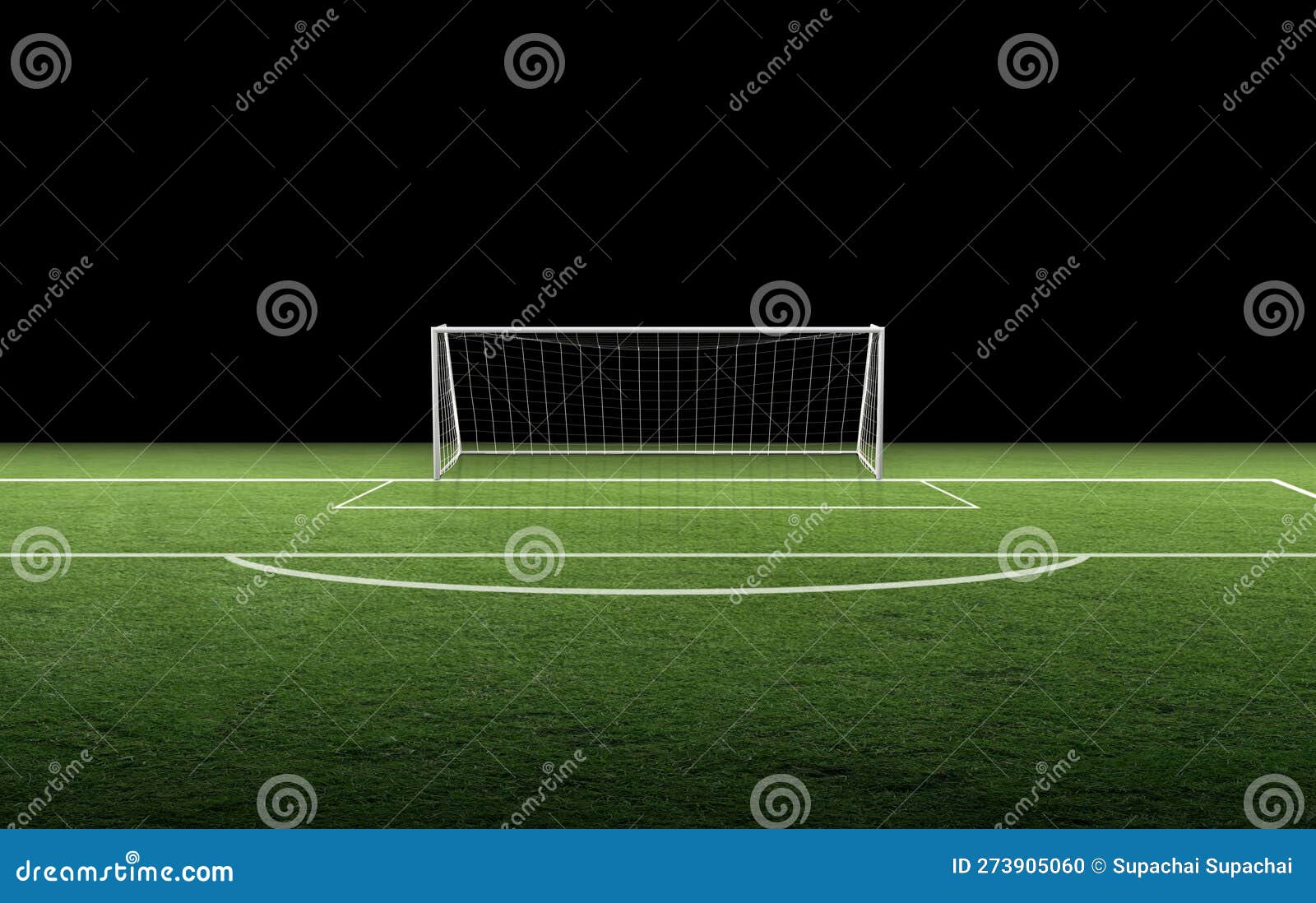 Soccer Goal Post and Soccer Net on Green Grass Stock Illustration ...