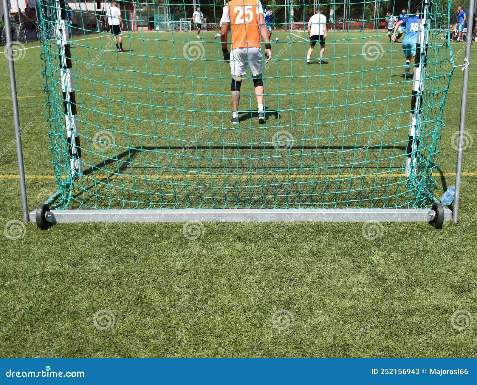 Soccer Goal Rear View at the Soccer Match Stock Image - Image of view ...