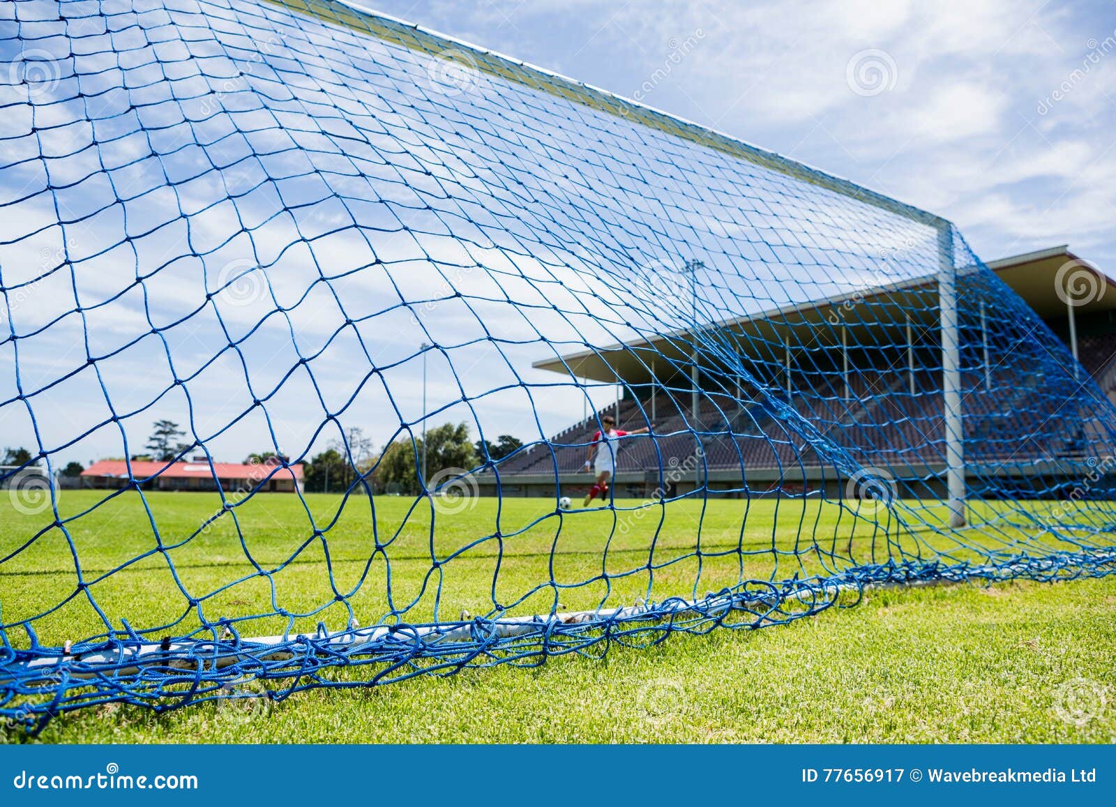 Soccer goal in stadium stock image. Image of olympic - 77656917