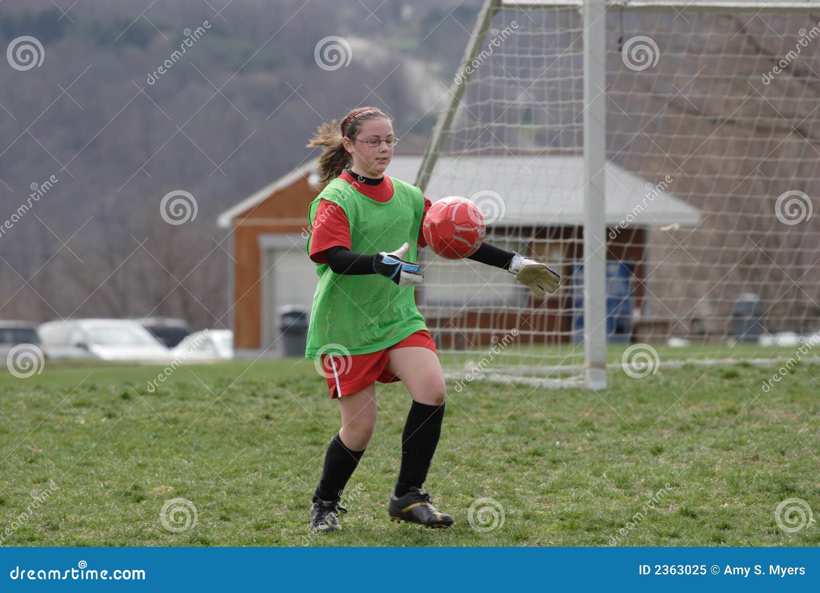 Soccer Goalie with Ball stock image. Image of team, running - 2363025