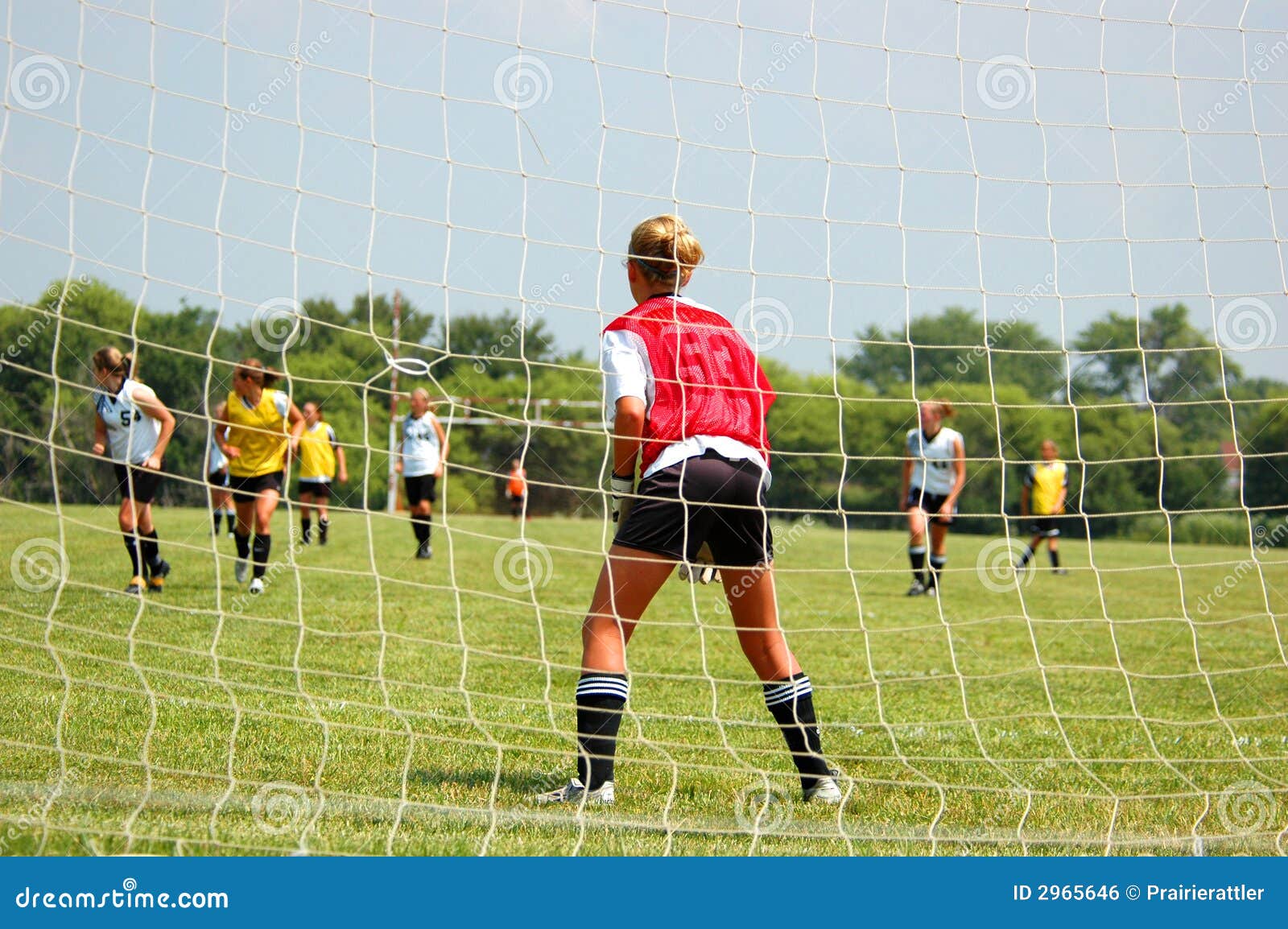 Soccer Goalie Ready for Attack Stock Photo - Image of score, girl: 2965646