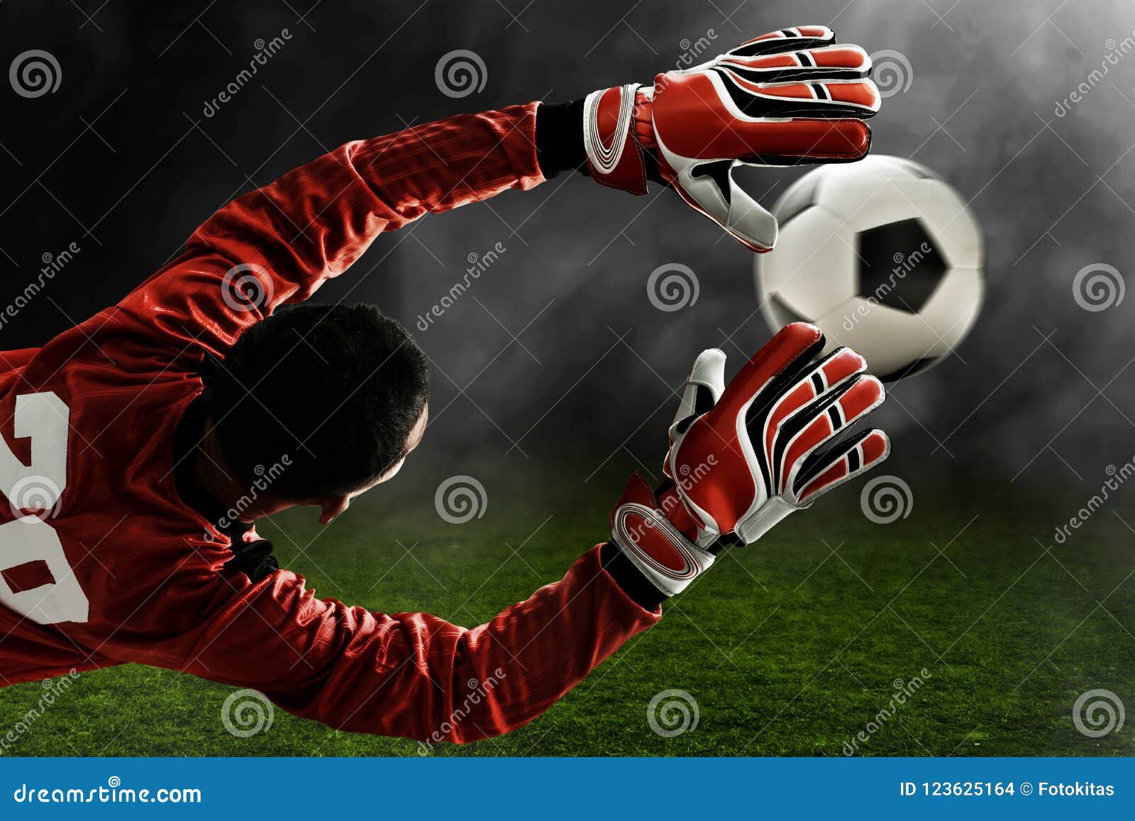 Soccer Goalkeeper Catch the Ball Stock Photo - Image of championship ...