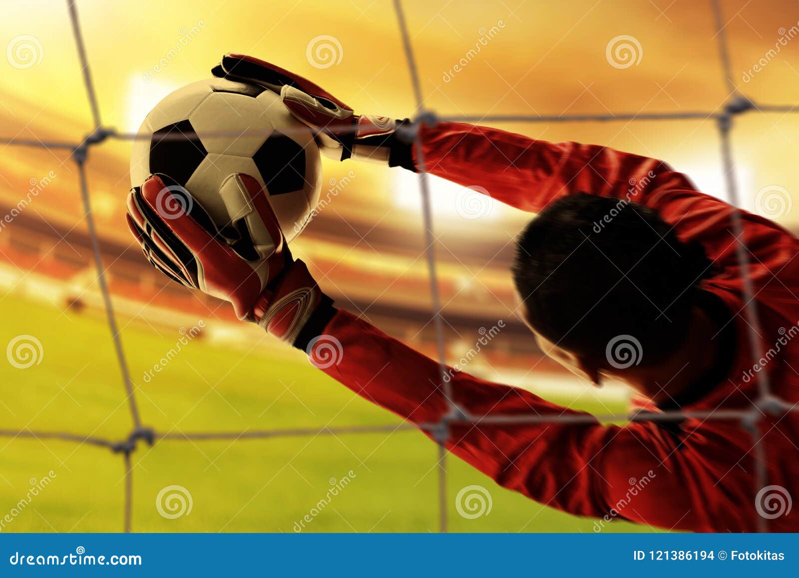 Soccer Goalkeeper Catch the Ball Stock Photo - Image of keeper ...