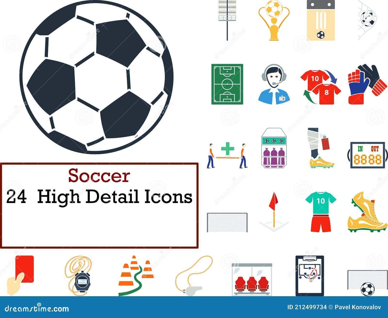 Soccer Icon Set stock vector. Illustration of pictogram - 212499734