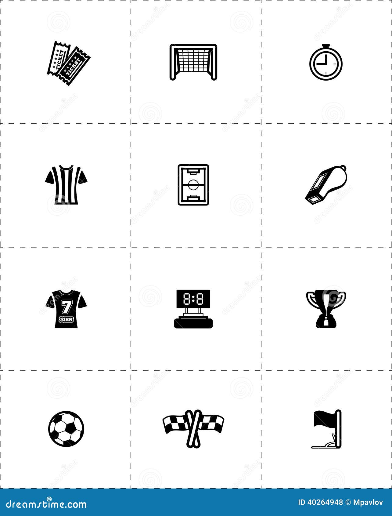 Soccer icon set stock vector. Illustration of clip, icons - 40264948