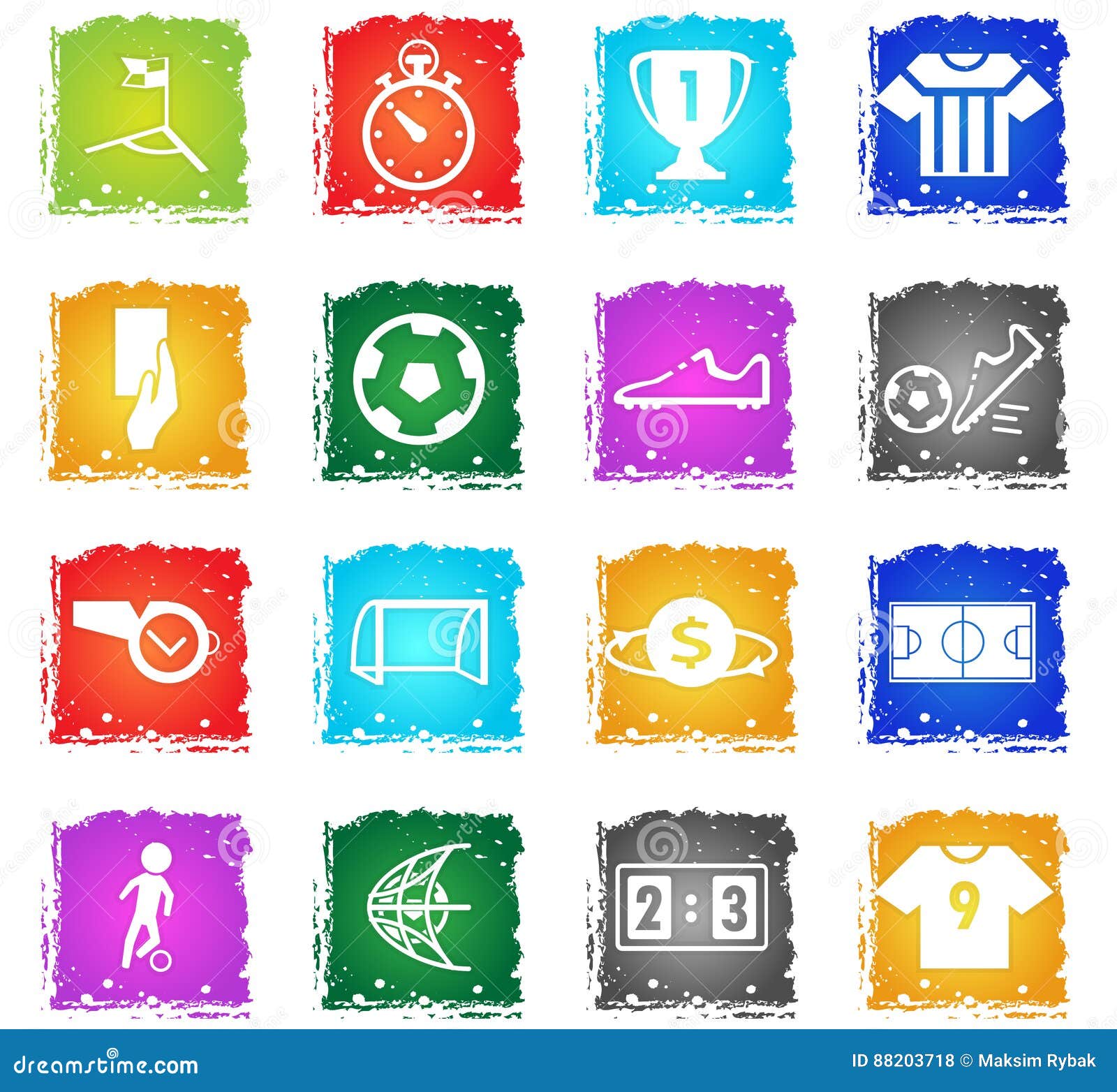 Soccer icon set stock vector. Illustration of vector - 88203718