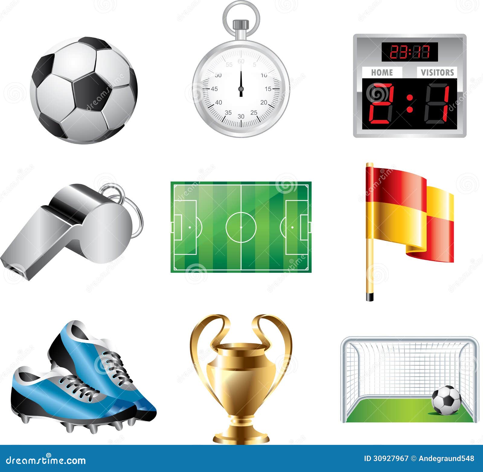 Soccer icons set stock vector. Illustration of offside - 30927967