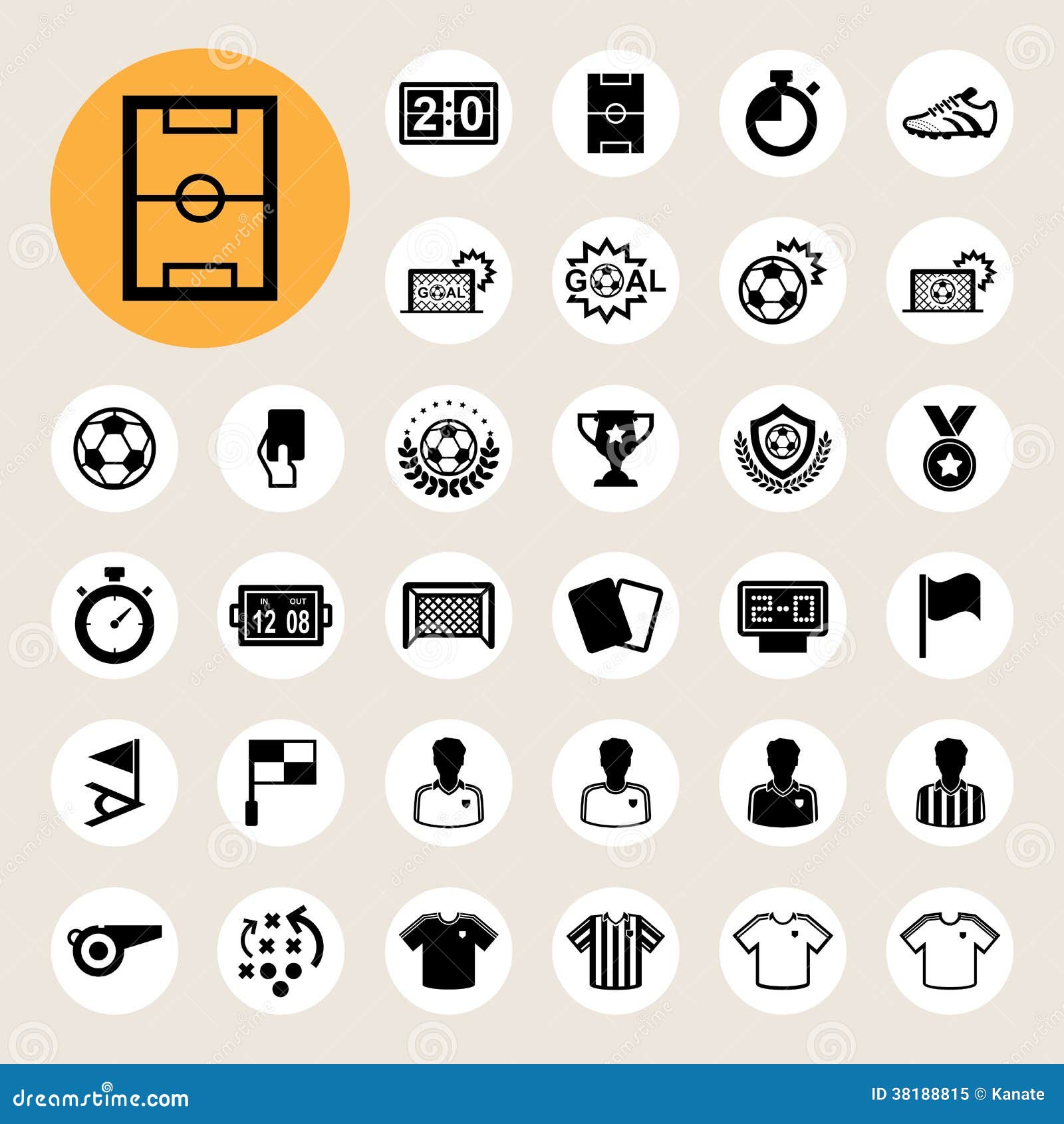 Soccer Icons set. stock vector. Illustration of computer - 38188815