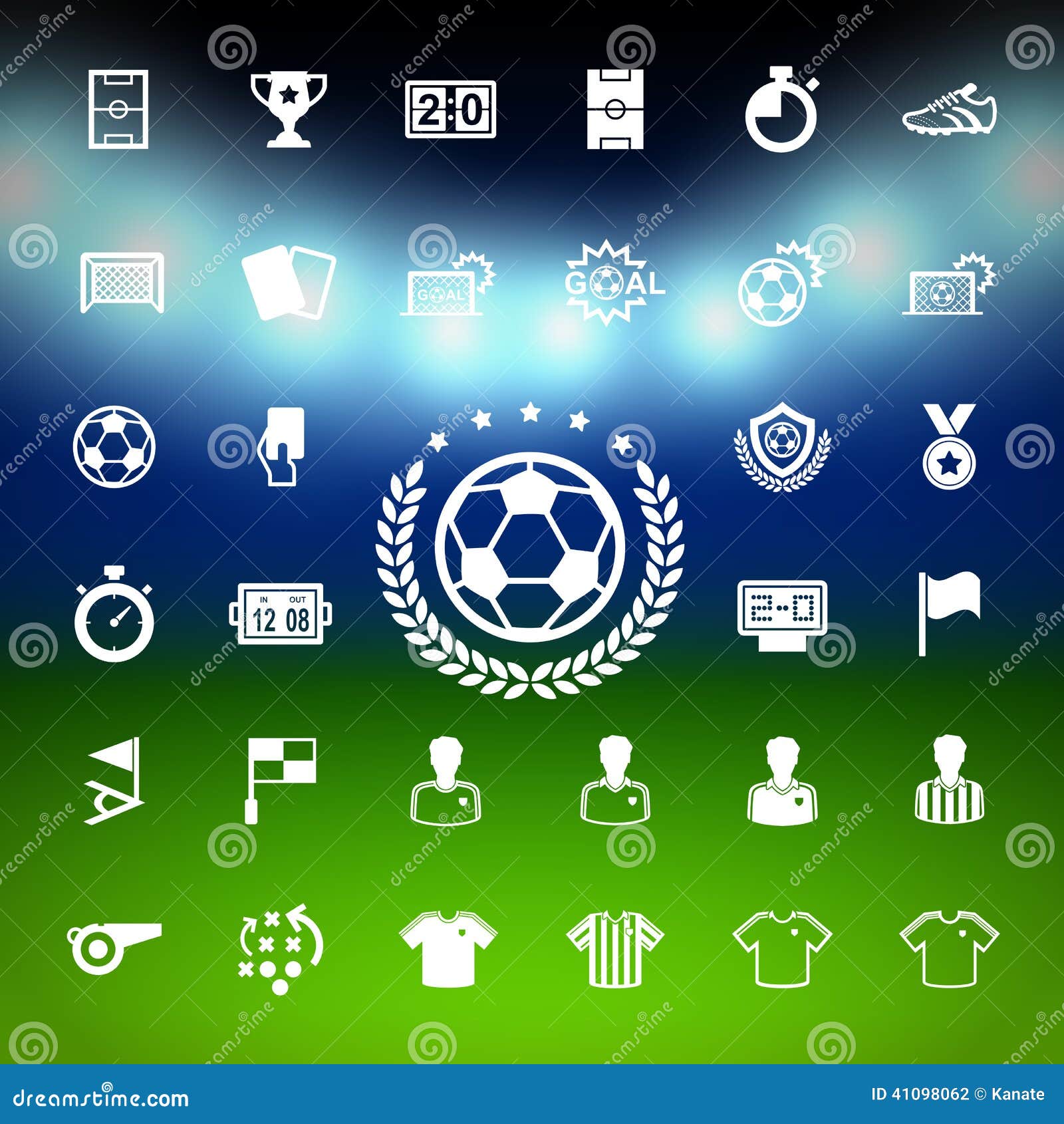 Soccer Icons set. stock vector. Illustration of field - 41098062