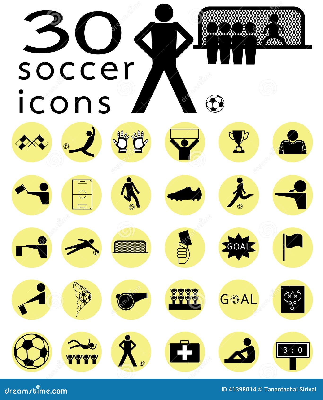Soccer Icons set stock vector. Illustration of computer - 41398014