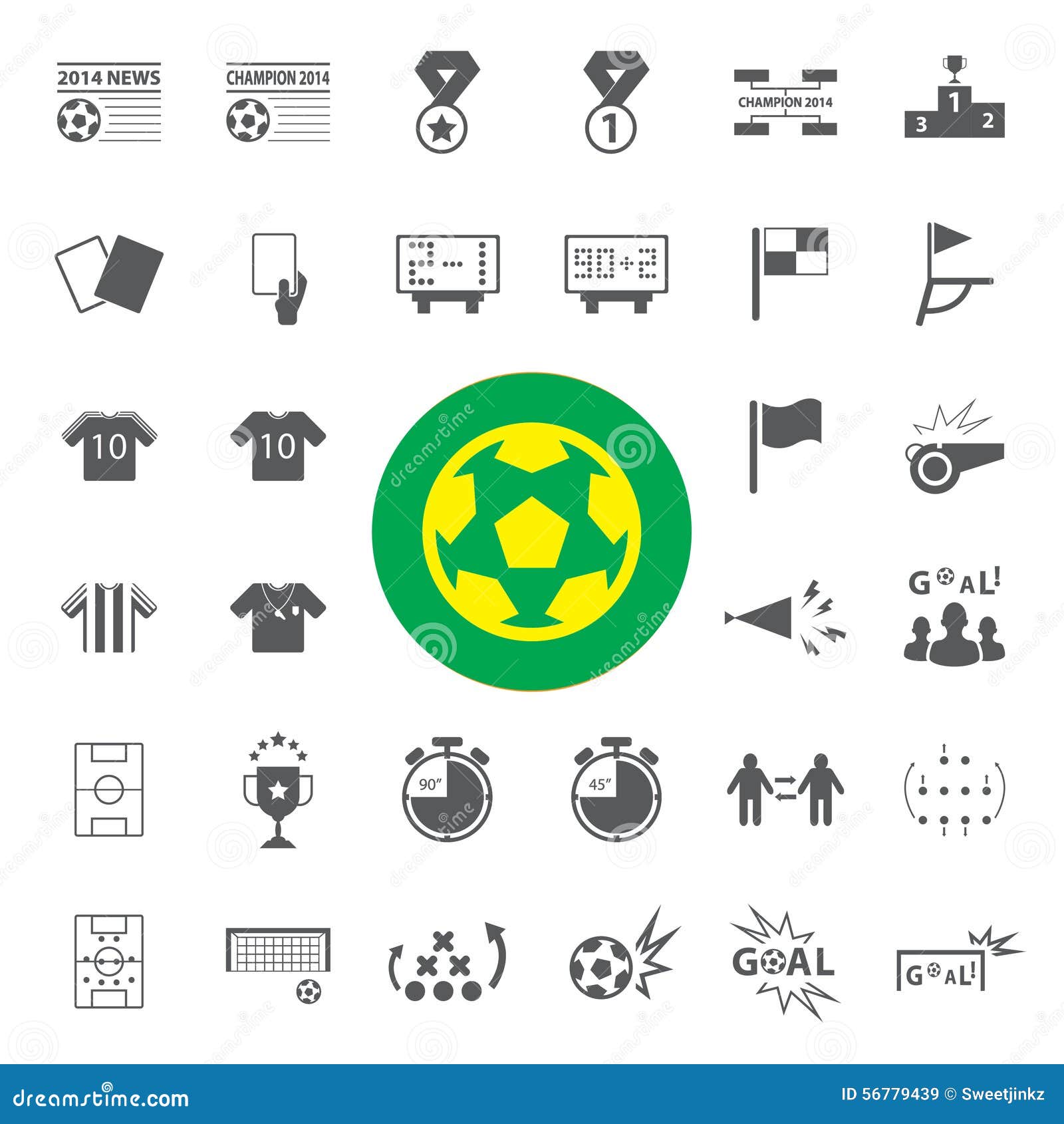 Soccer Icons set stock vector. Illustration of score - 56779439