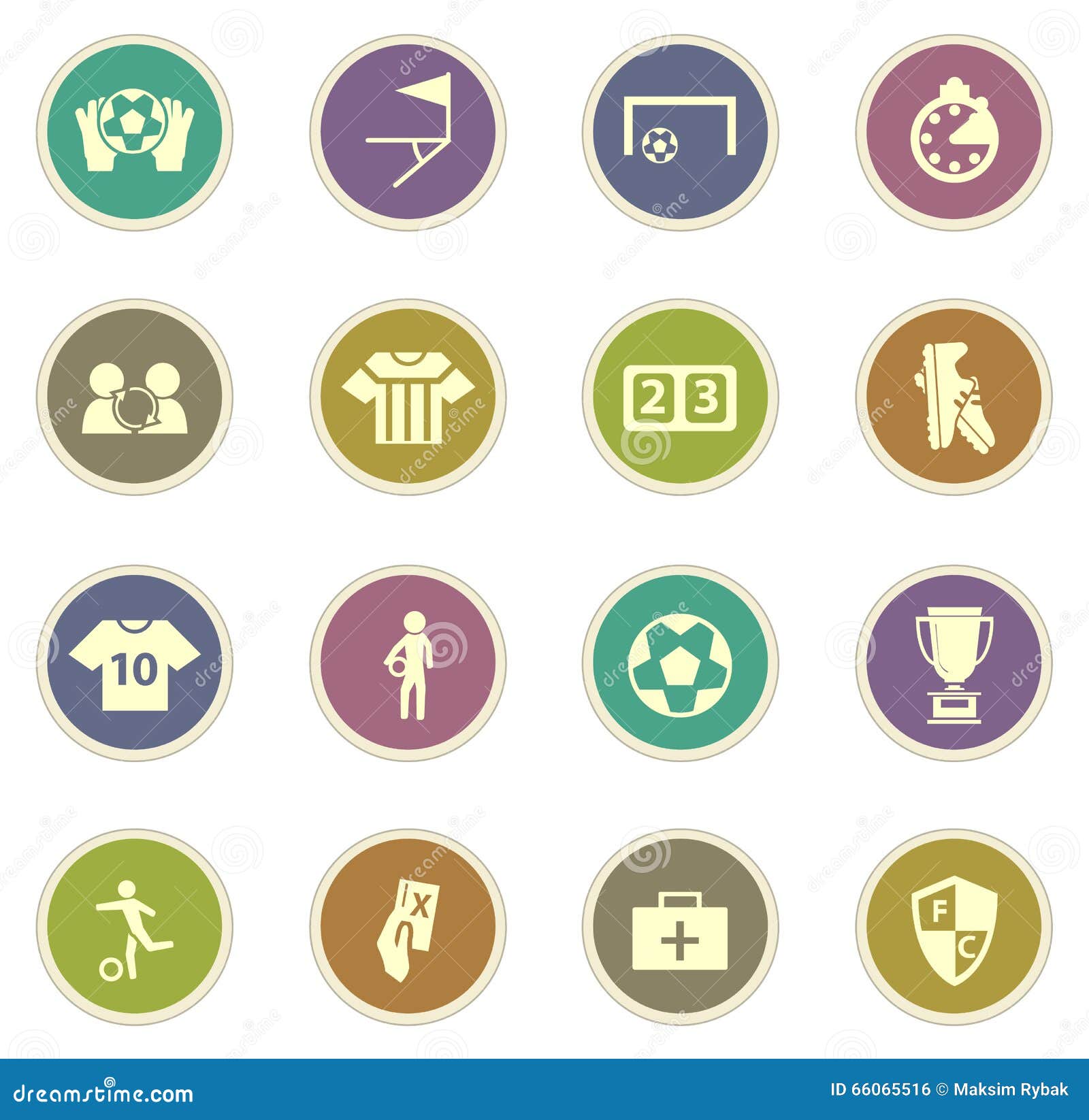 Soccer Icons set stock vector. Illustration of silhouettes - 66065516
