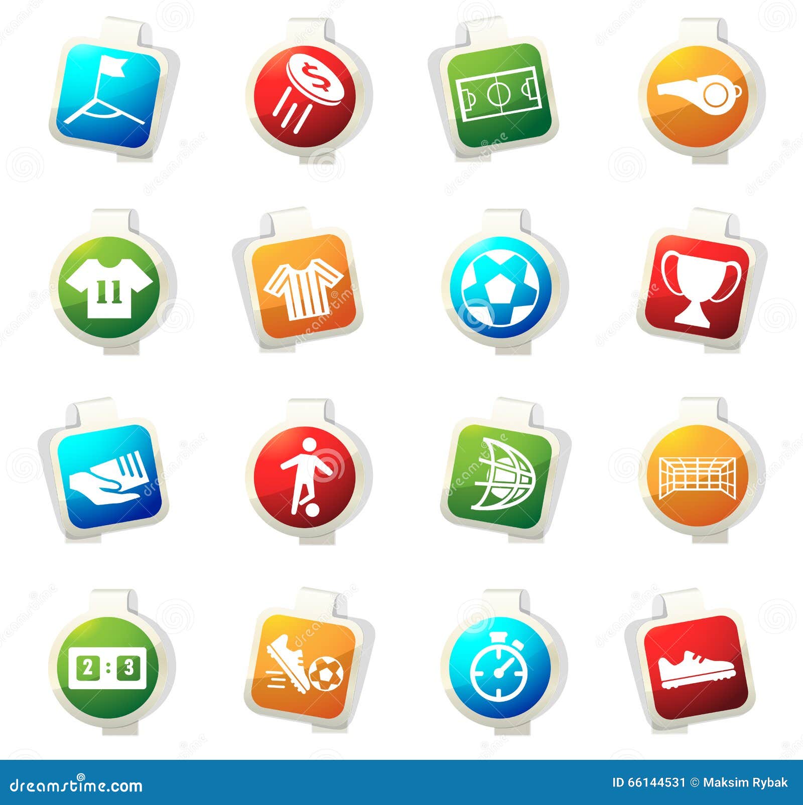 Soccer icons set stock vector. Illustration of gall, penalty - 66144531