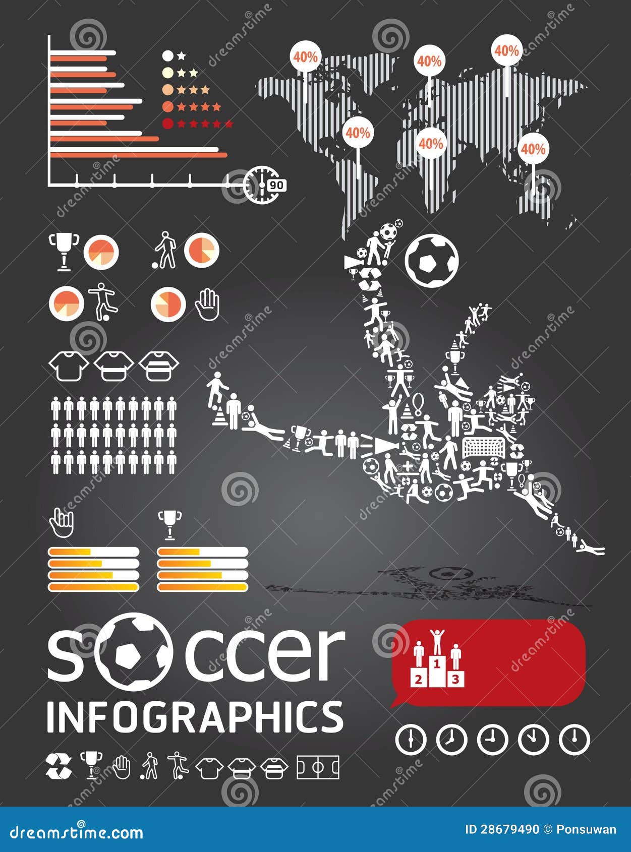 Soccer infographic stock vector. Illustration of design - 28679490