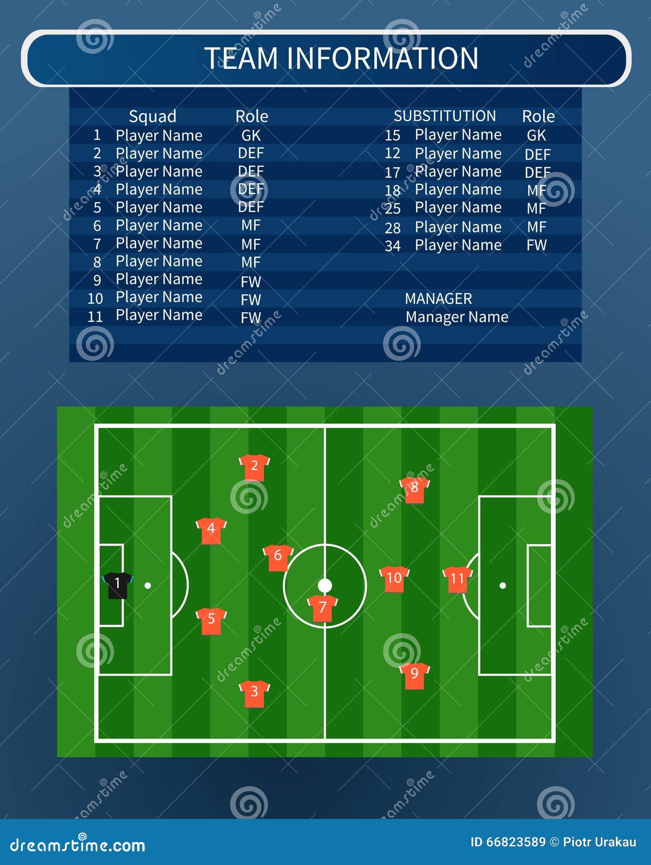 Soccer infographic field stock vector. Illustration of infographics ...