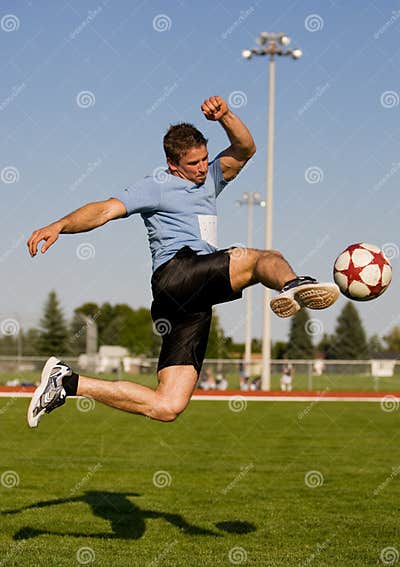 Soccer kick stock image. Image of shoe, grass, teamwork - 6140115